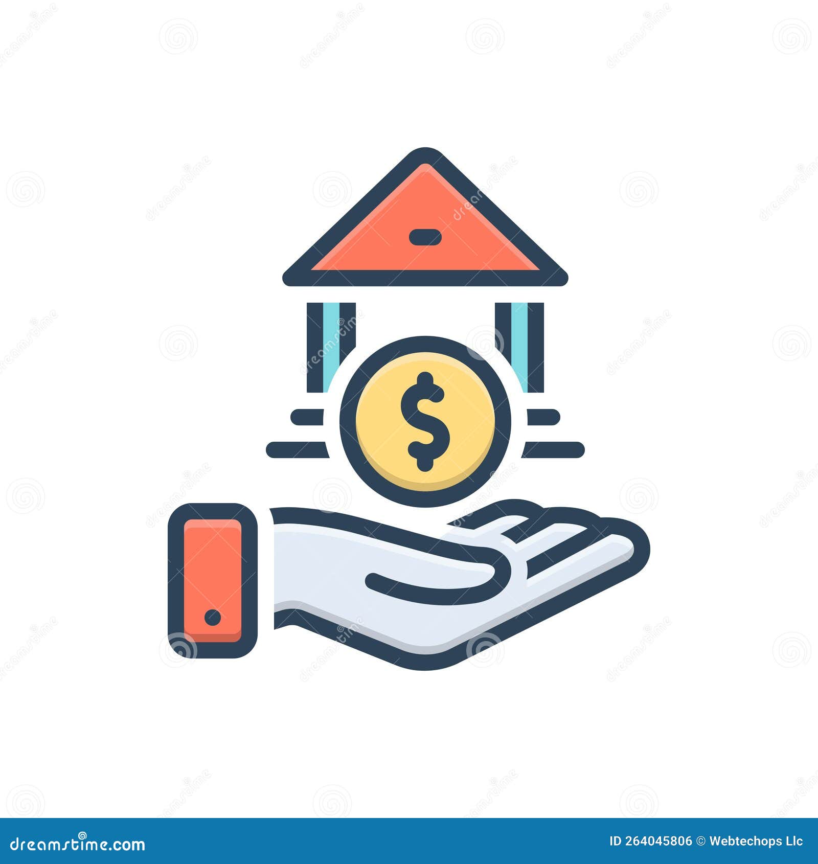 Loans And Mortage Line Icon, Outline Symbol, Vector Illustration ...