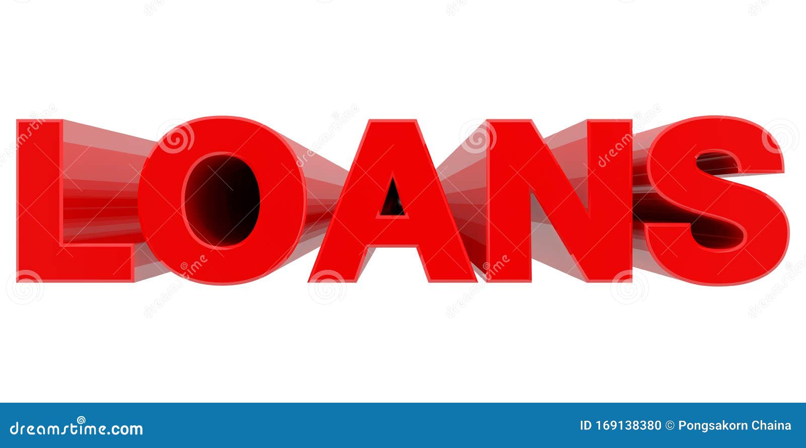 LOANS Word on White Background 3d Rendering Stock Illustration ...