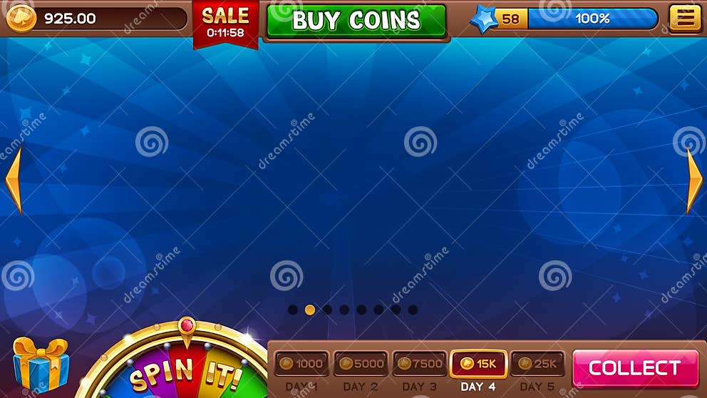 Lobby Elements for Slots Games Stock Vector - Illustration of gamble ...