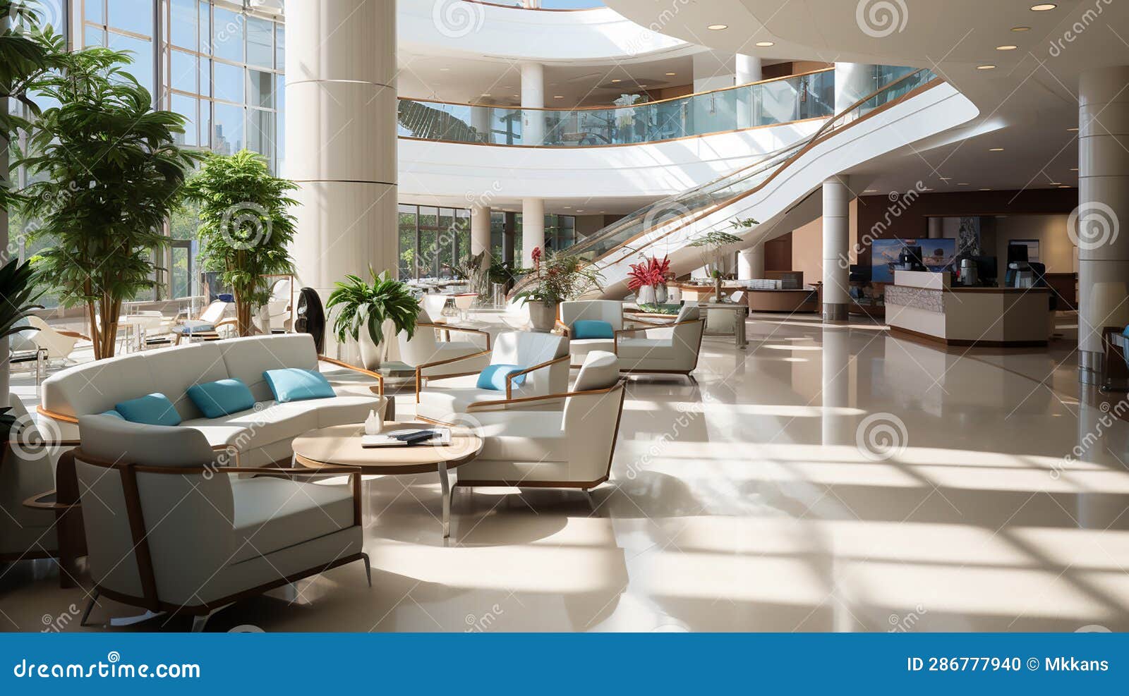 Lobby of an office stock illustration. Illustration of lobby - 286777940
