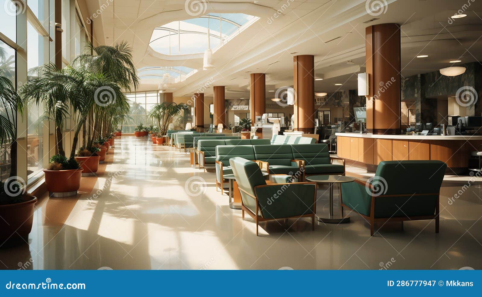 Lobby of an office stock illustration. Illustration of facility - 286777947