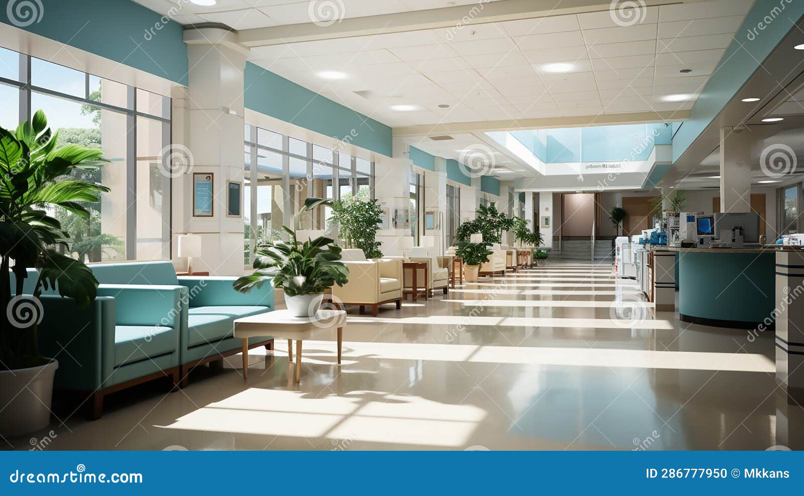 Lobby of an office stock illustration. Illustration of service - 286777950