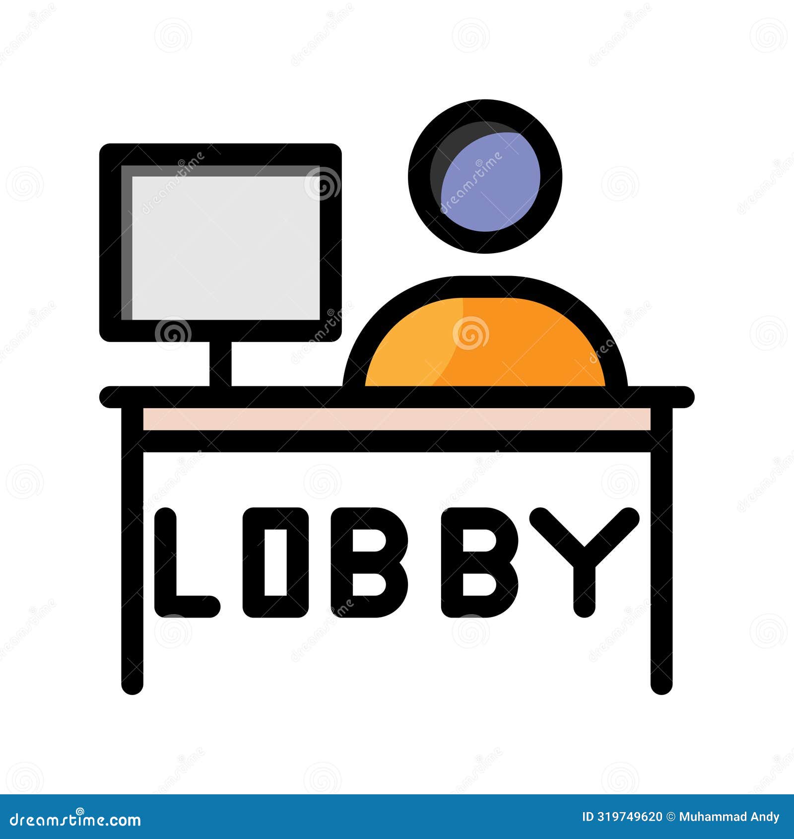 Lobby Flat Icon. Editable Reception Desk Symbol. Vector Illustrations ...