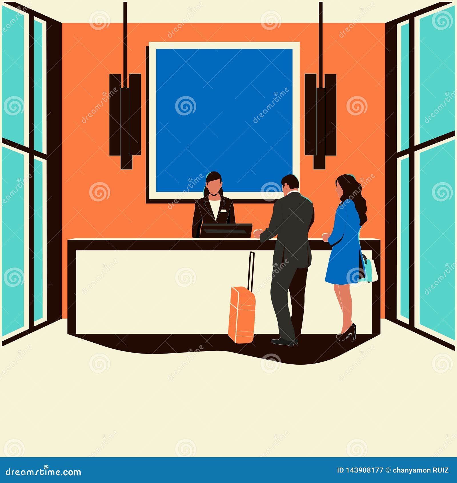 Businessmen and Businesswomen are Checking in at the Modern Hotel Stock ...