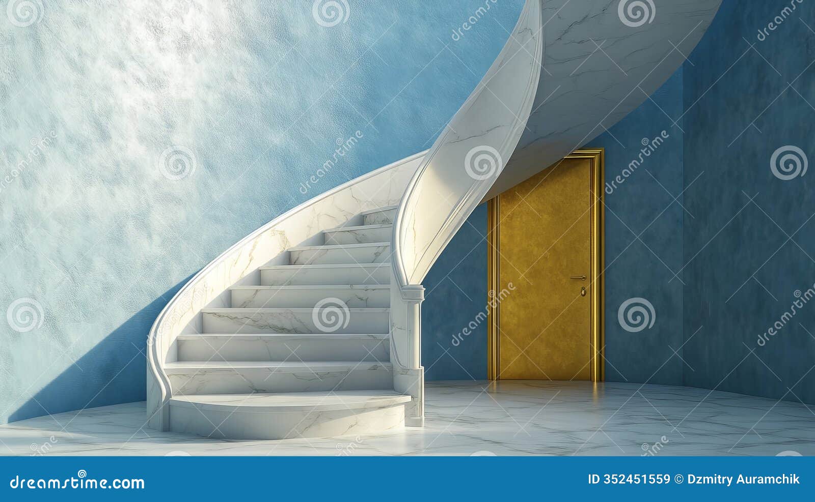 Elevator In The Spiral Tube And A Ramp In The Square. Abstract Interior ...