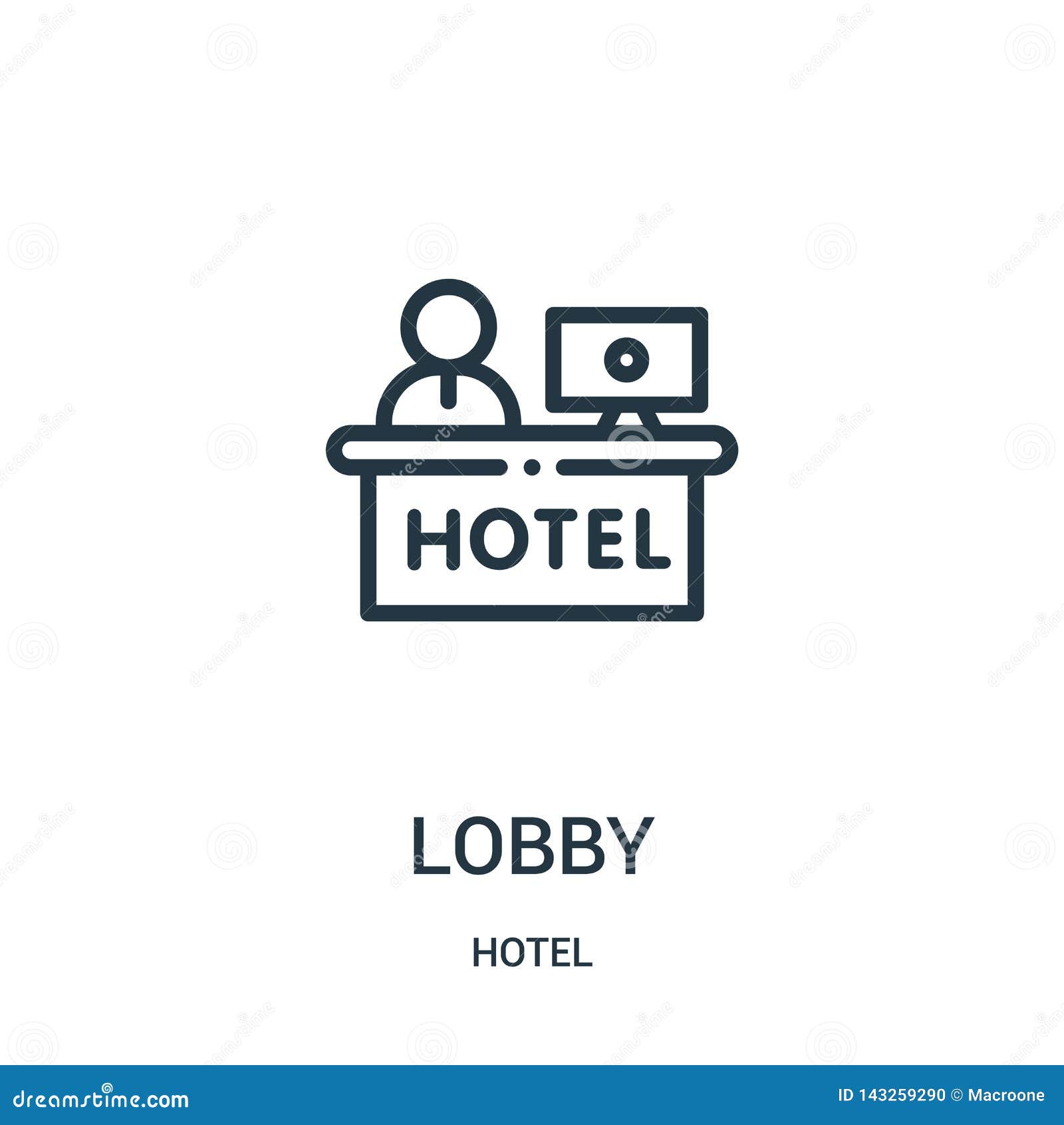 Lobby Icon Vector from Hotel Collection. Thin Line Lobby Outline Icon ...