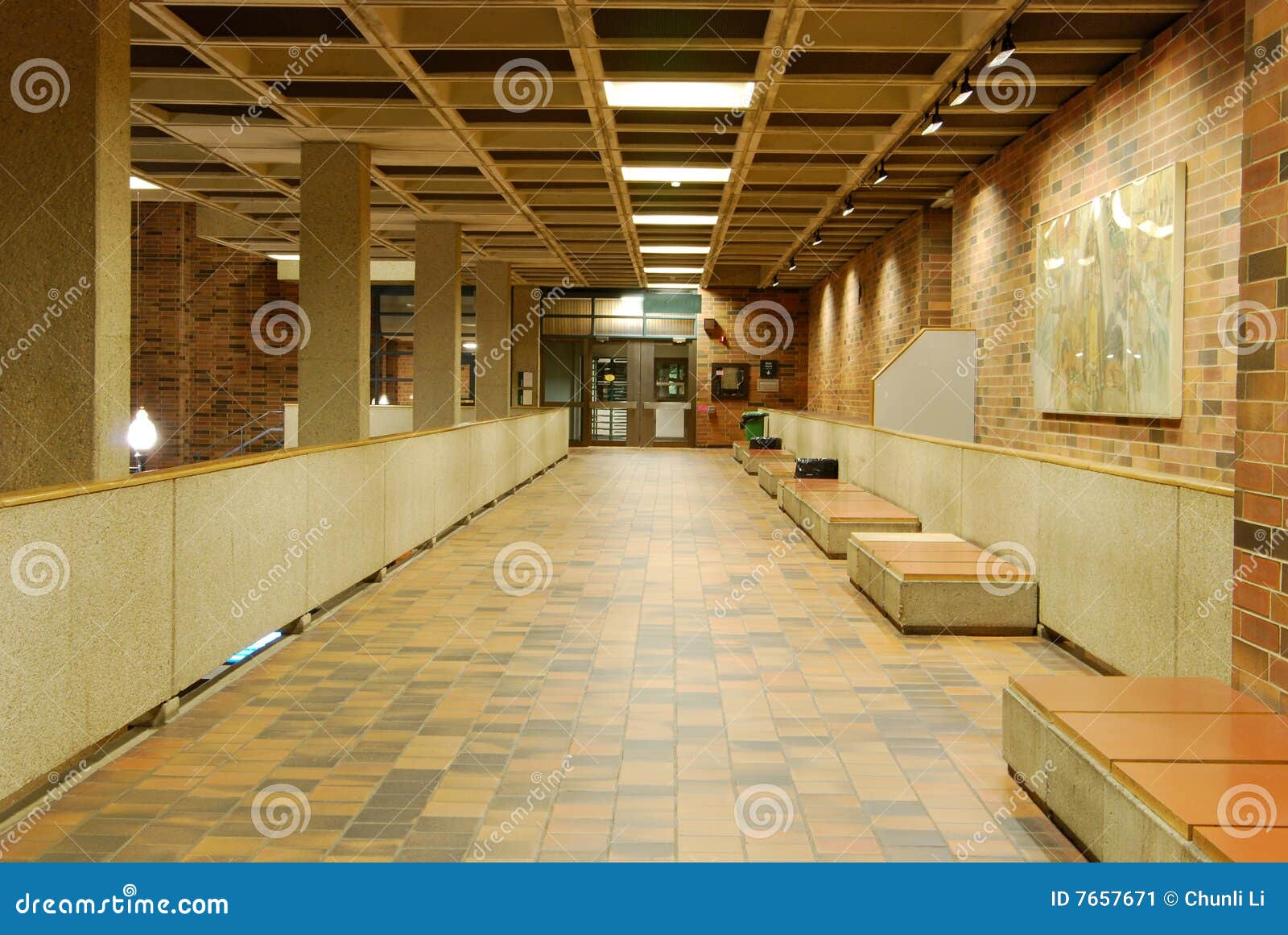 Lobby of library stock image. Image of yellow, library - 7657671