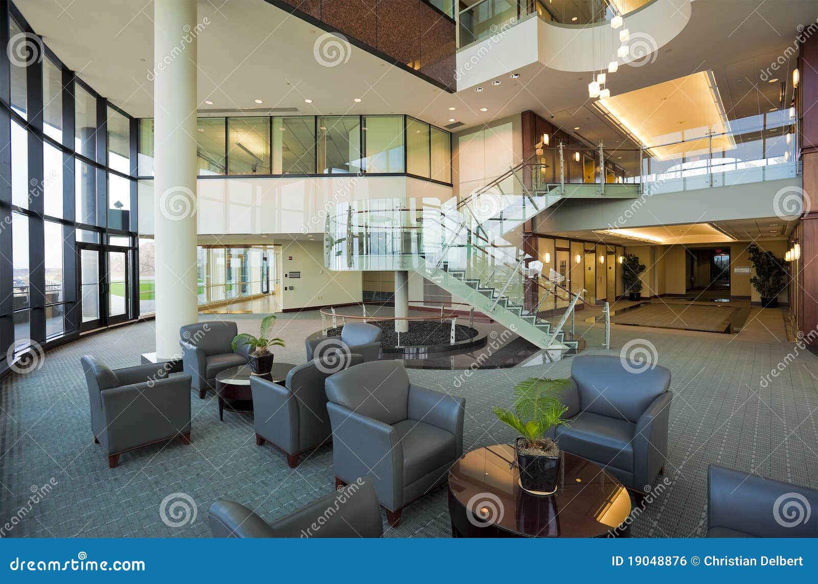 Lobby in Modern Office Building Stock Photo - Image of lamp, entrance ...