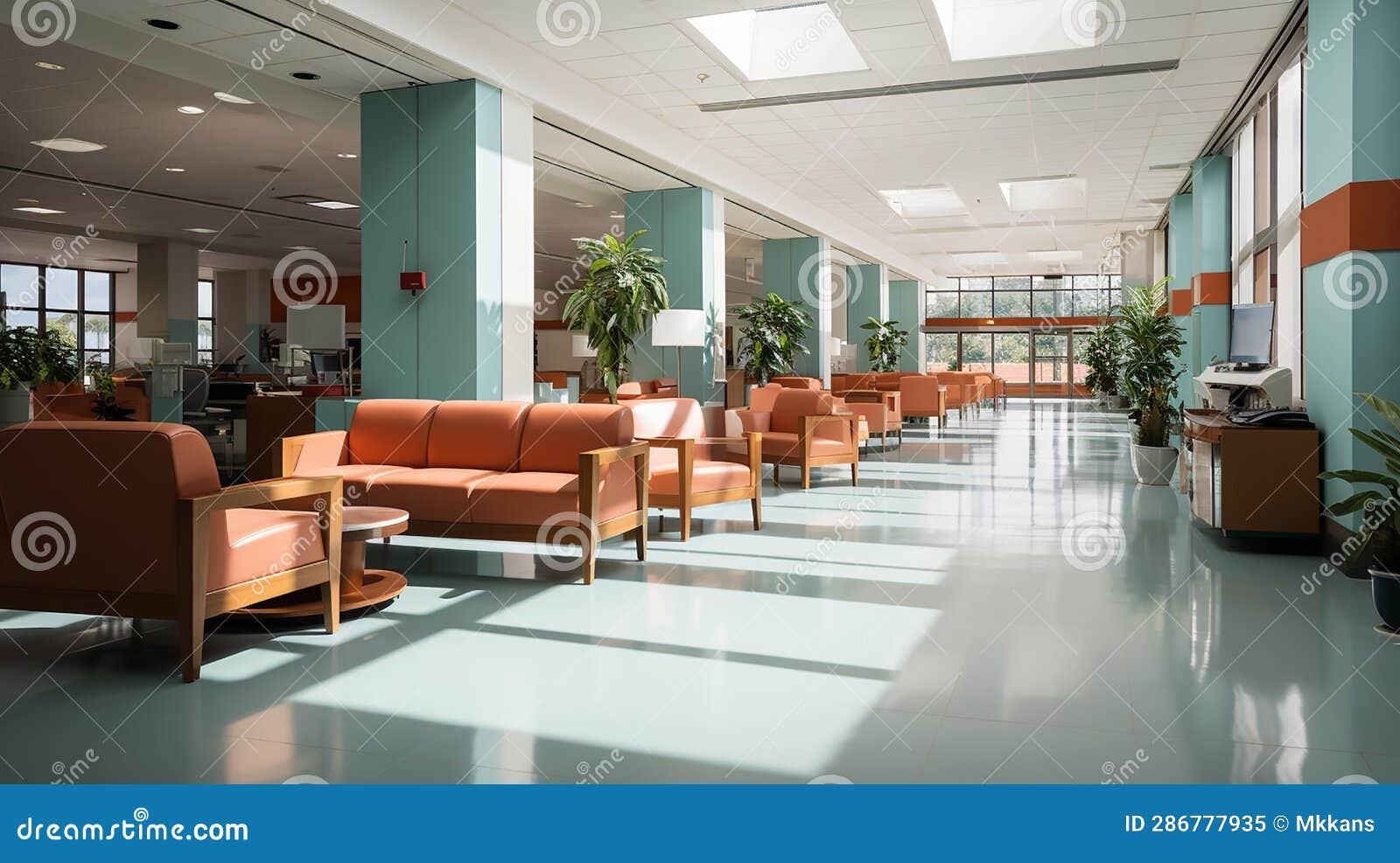 Lobby of an office stock illustration. Illustration of business - 286777935