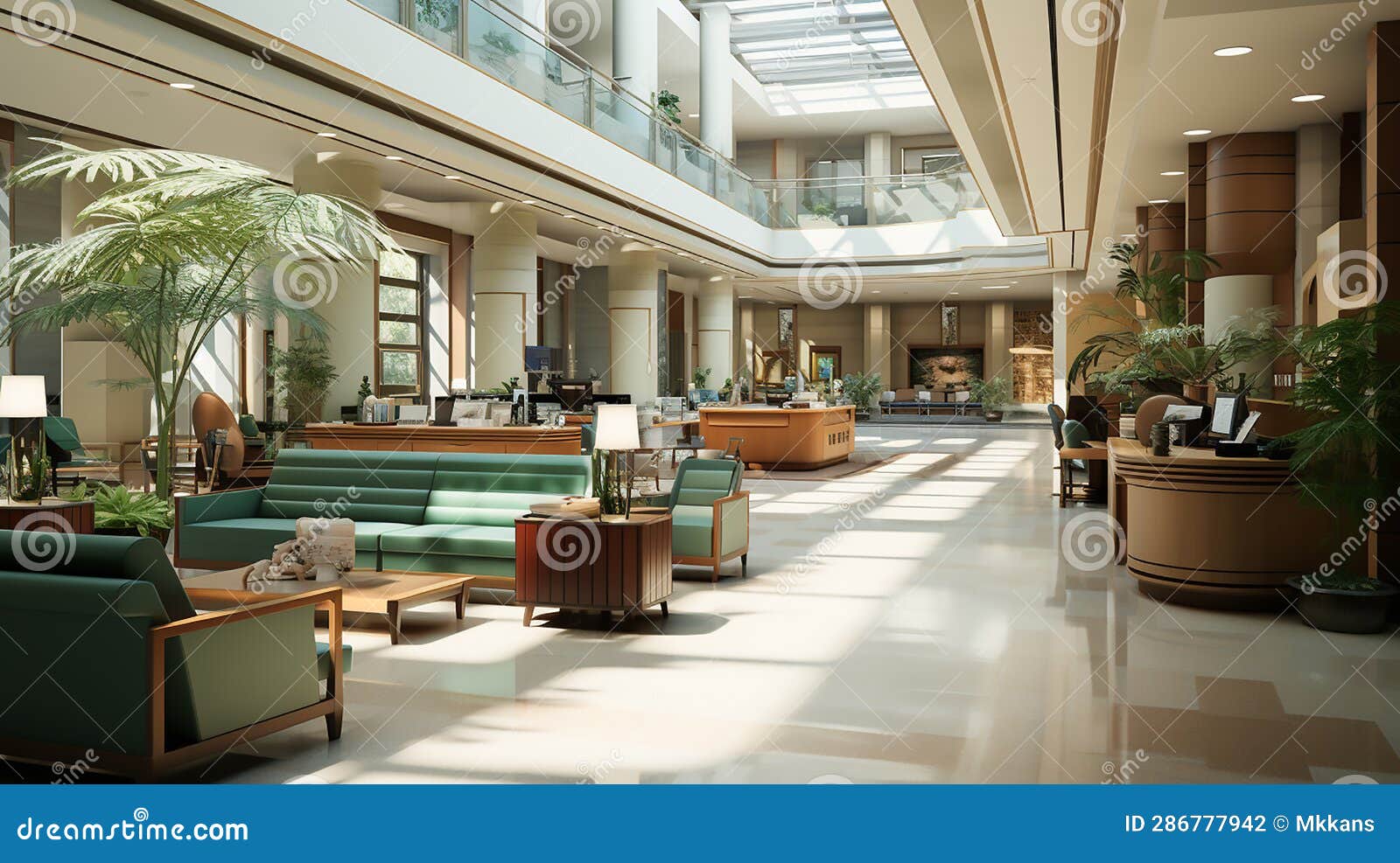 Lobby of an office stock illustration. Illustration of welcoming ...