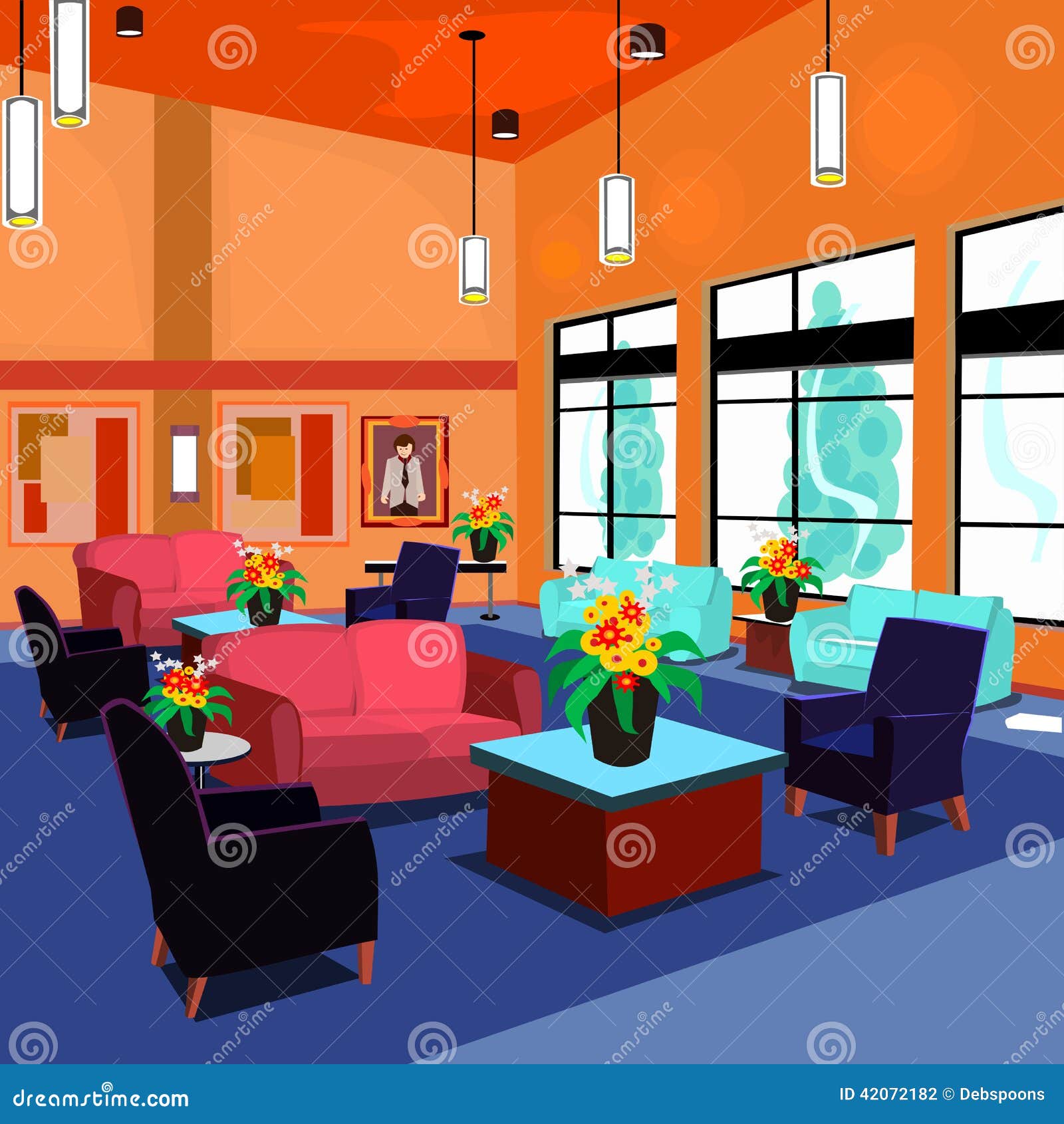 Lobby stock vector. Illustration of reception, architecture - 42072182