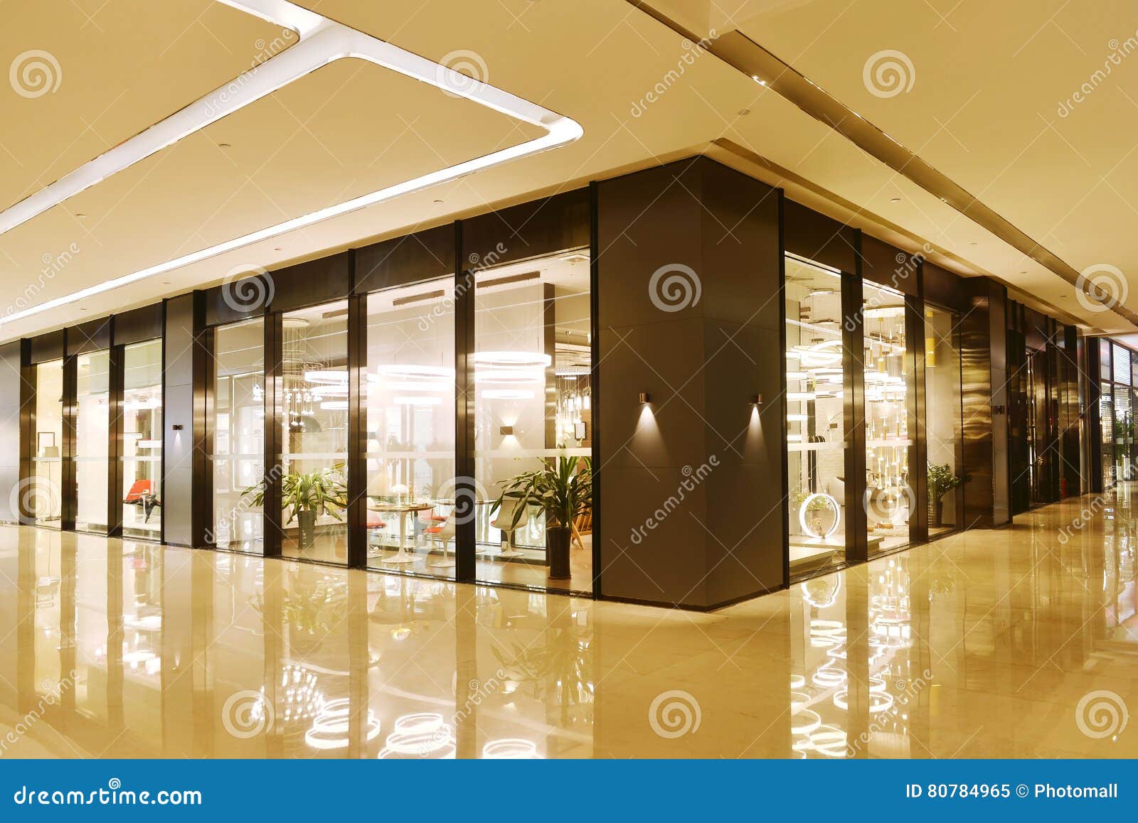 Lobby and Shop in Commercial Building Stock Image - Image of design ...