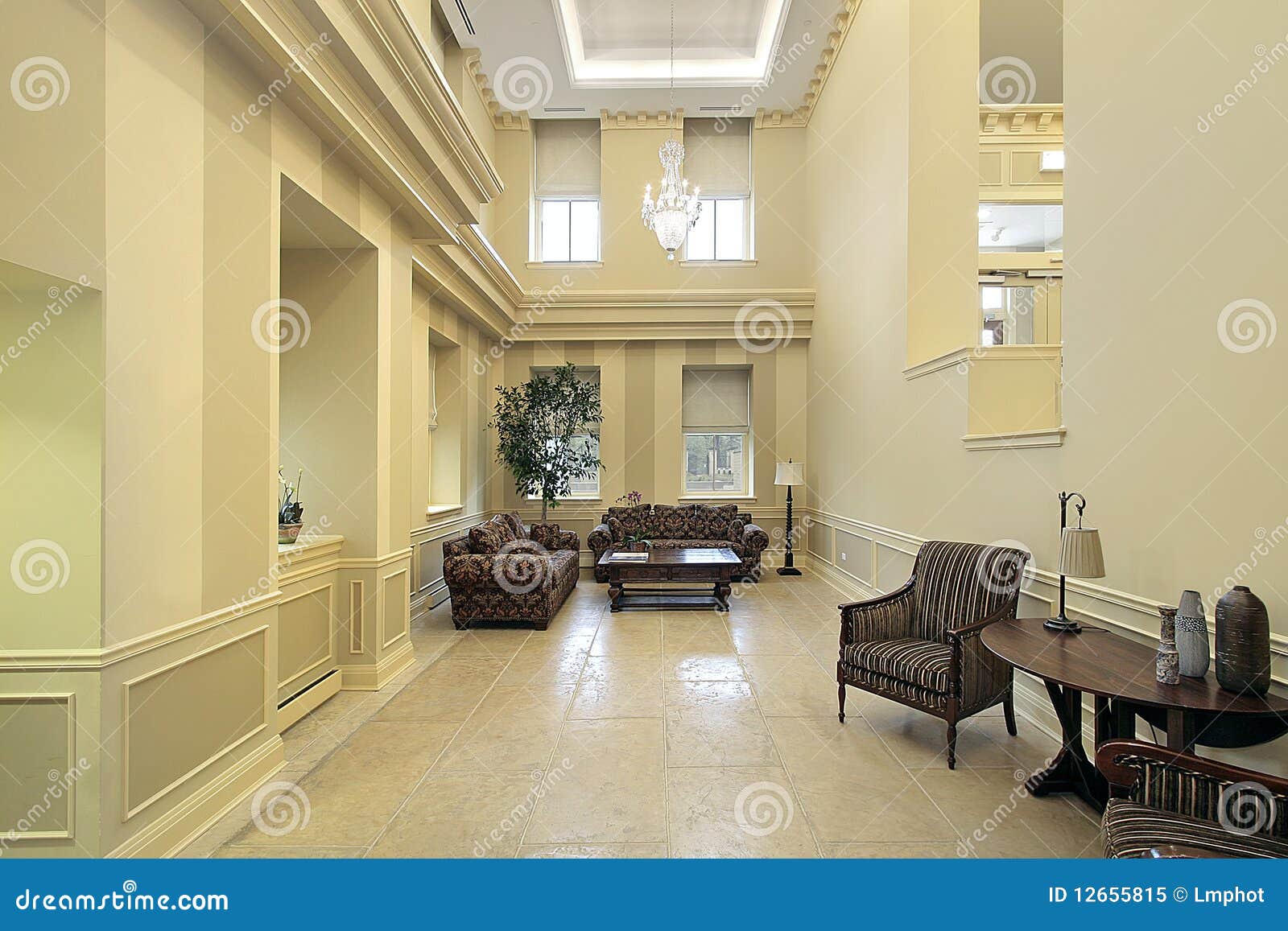 Lobby with sitting area stock image. Image of investment - 12655815