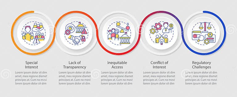 Lobbying Government Layout with Multicolor Icons Stock Illustration ...