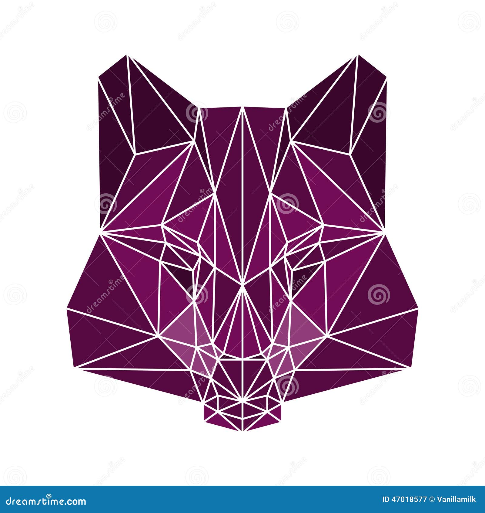 Lobo Abstrato Poligonal Isolado Em Um Fundo Branco Ilustração do Vetor ...