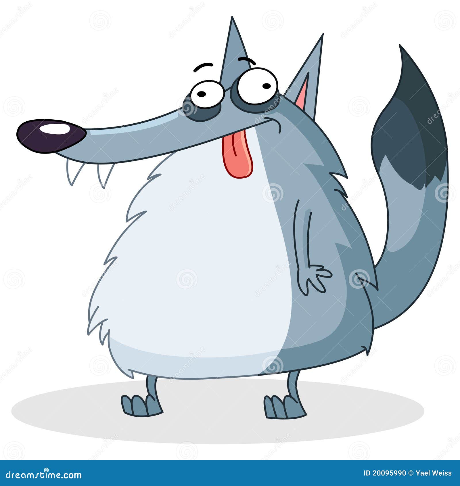 Lobo engraçado ilustração do vetor. Ilustração de feliz - 20095990