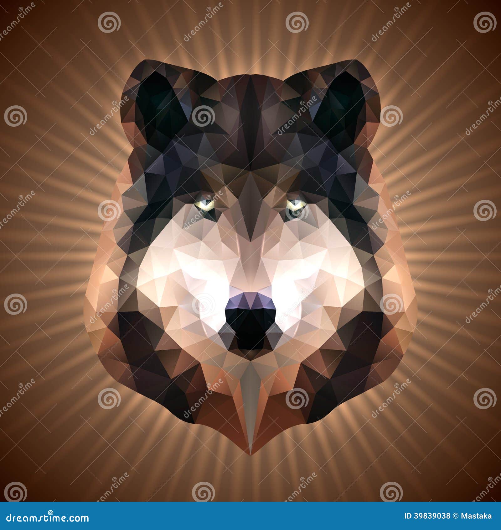 Lobo poligonal ilustración del vector. Ilustración de origami - 39839038