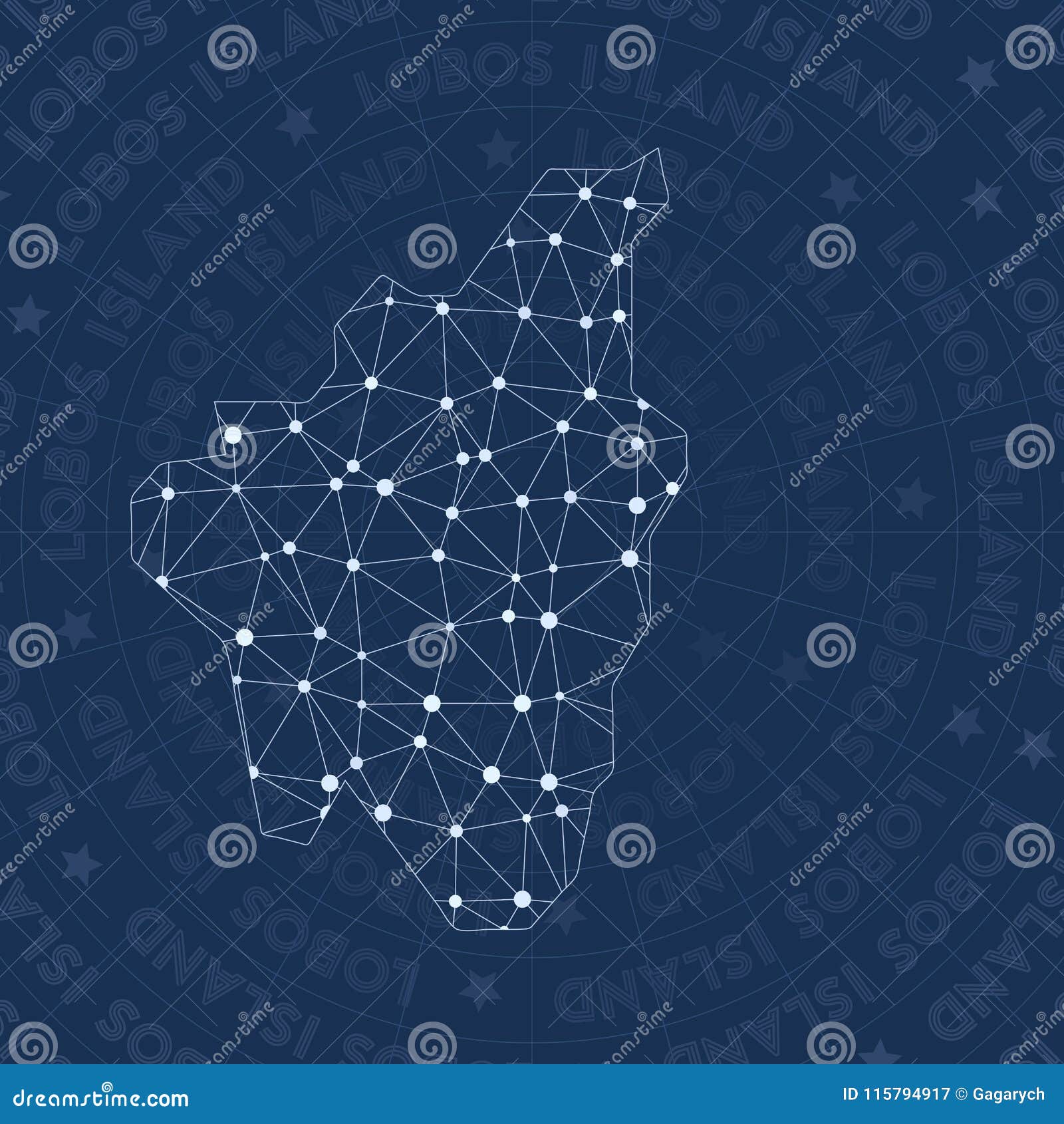 Lobos Island Network, Constellation Style Island. Vector Illustration ...