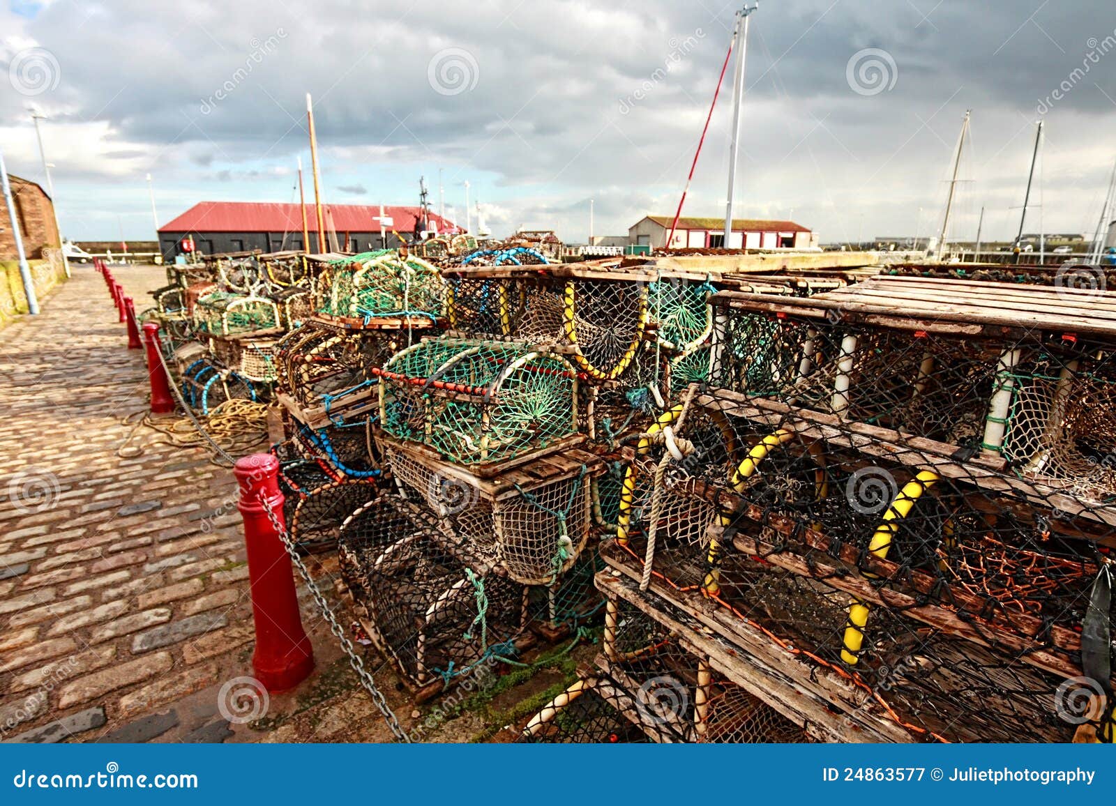Lobster boxes stock image. Image of lobster, seaside - 24863577