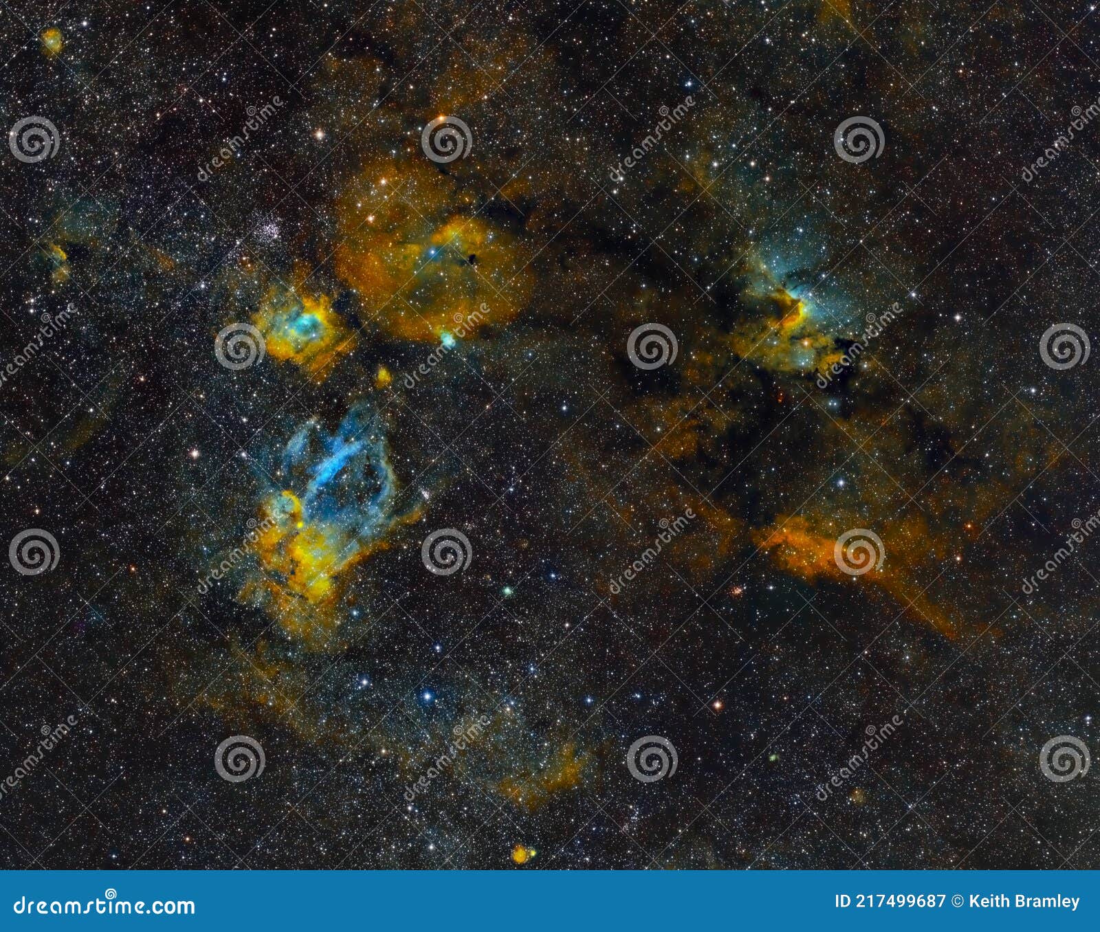 The Lobster Claw, Bubble and Cave Nebula Stock Image - Image of nebulae ...