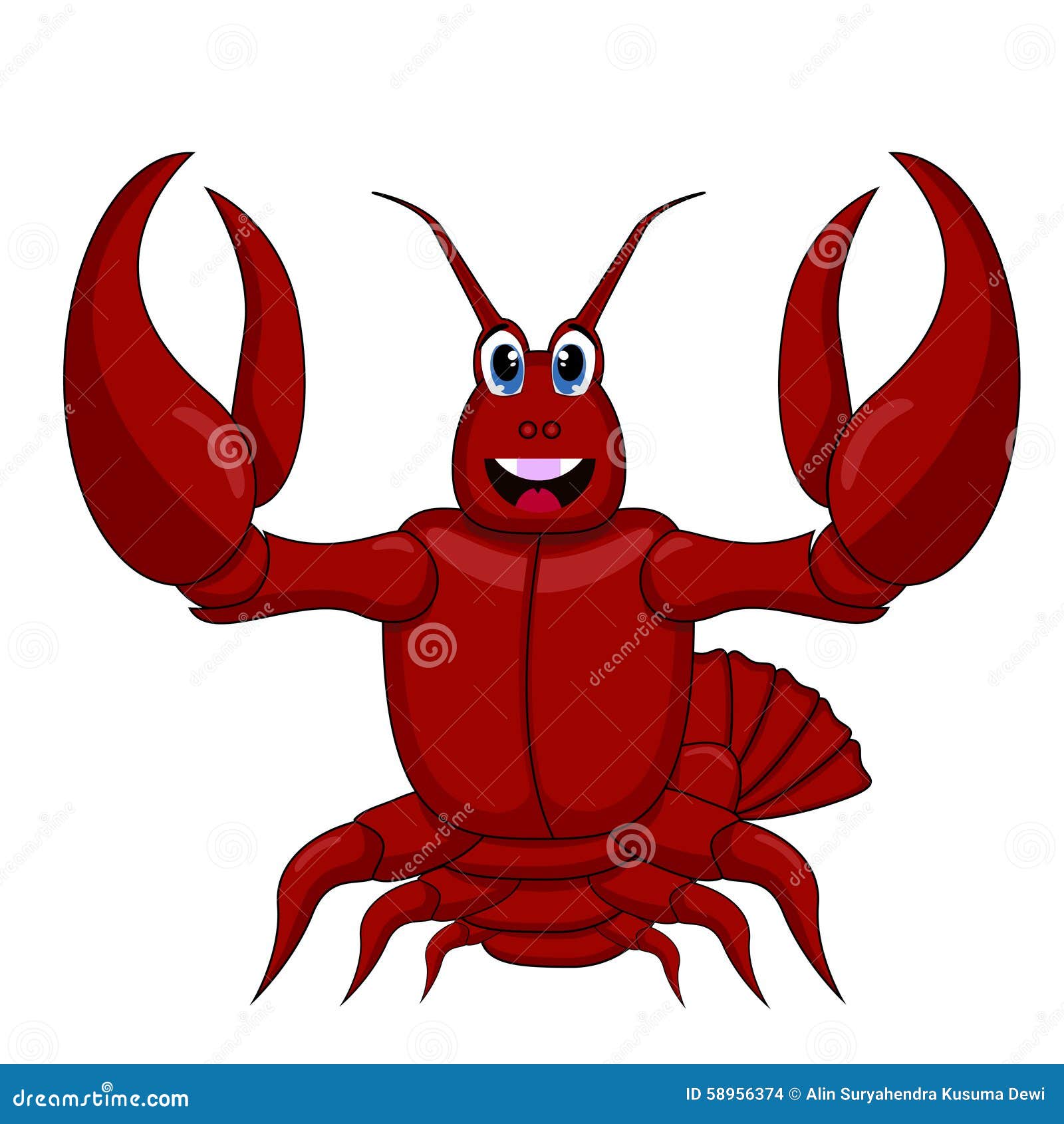 Lobster Cartoon stock vector. Illustration of crustacean - 58956374