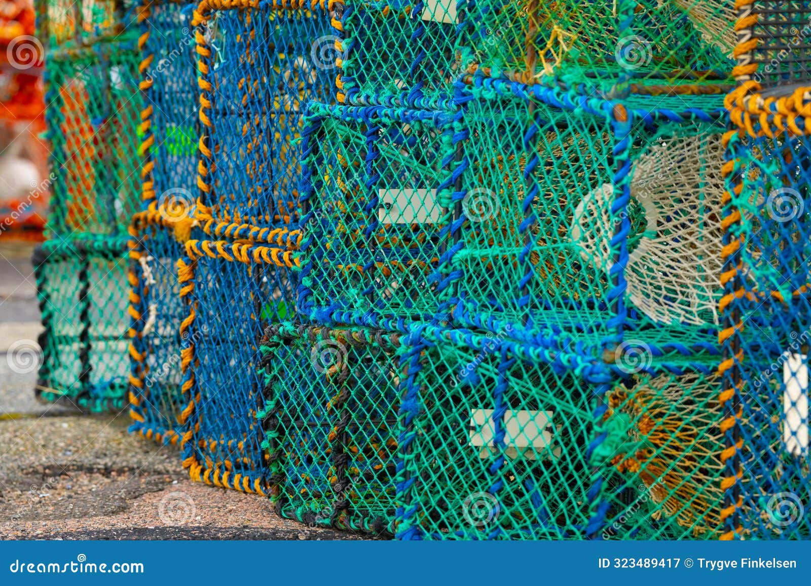 Lobster Crates Stored on Land.. Stock Image - Image of storage, animal ...