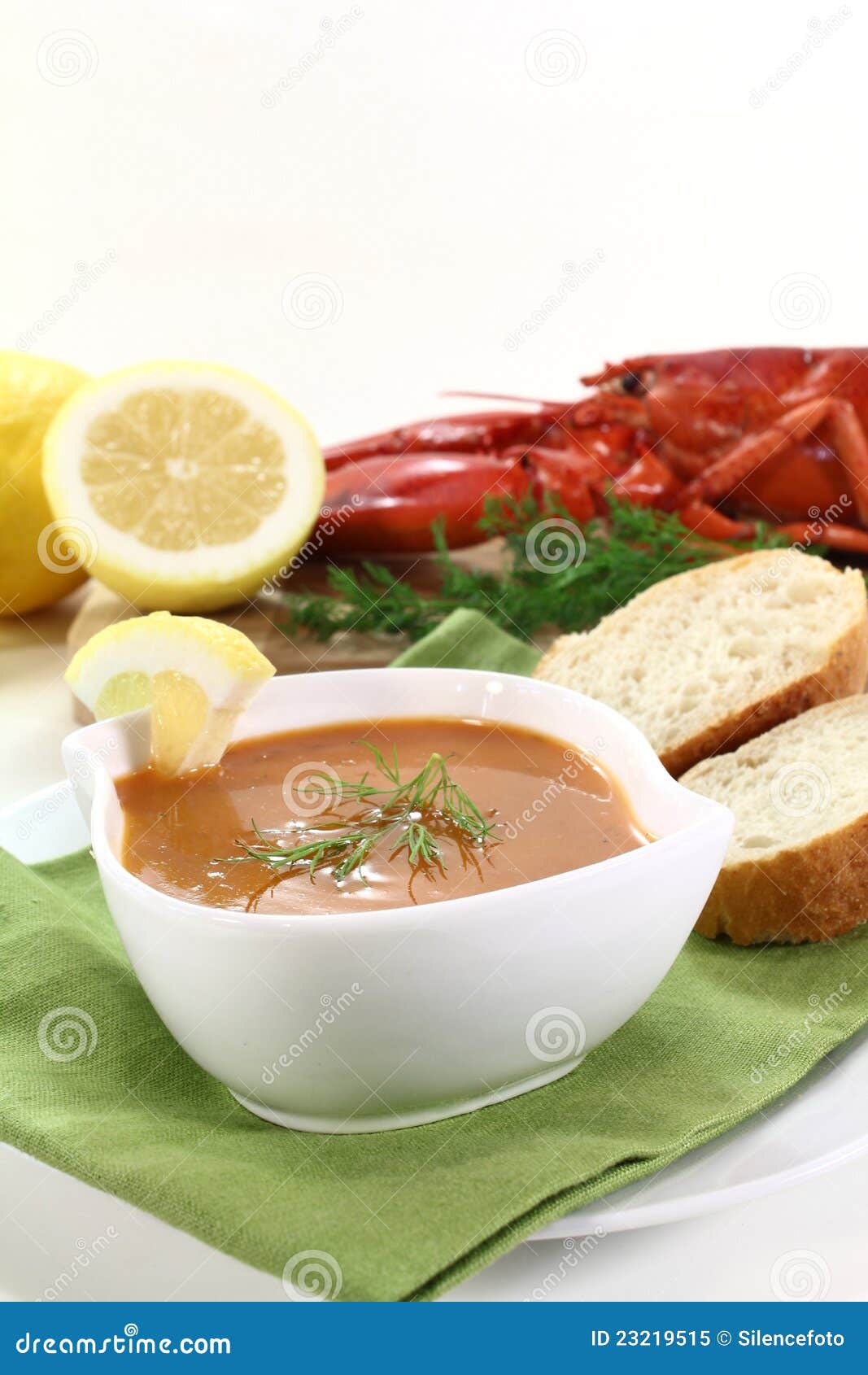 Lobster cream soup stock image. Image of seafood, gourmet - 23219515