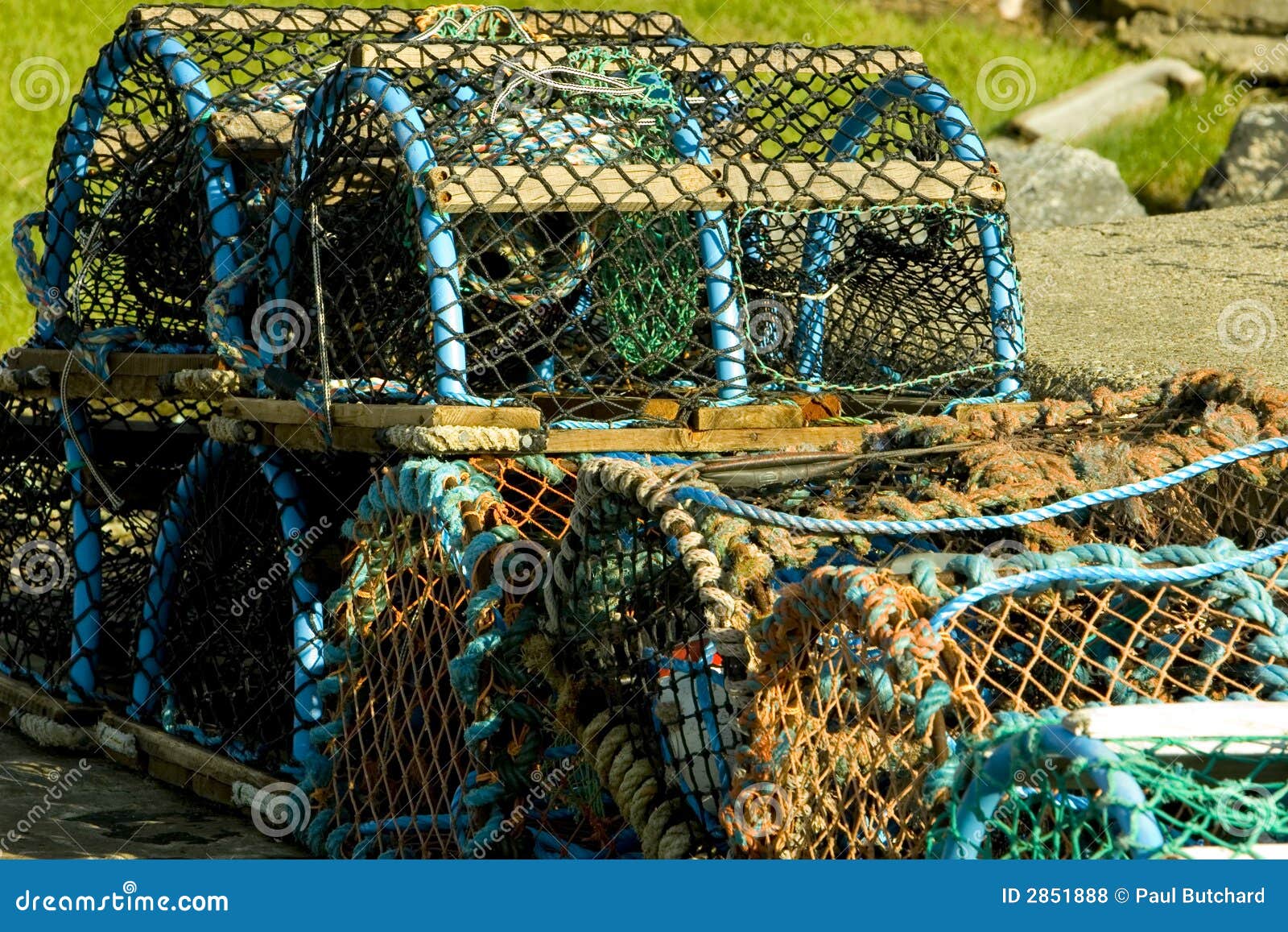 Lobster Creels Nets Baskets Pots Stack Pile At Harbour Fishermans ...
