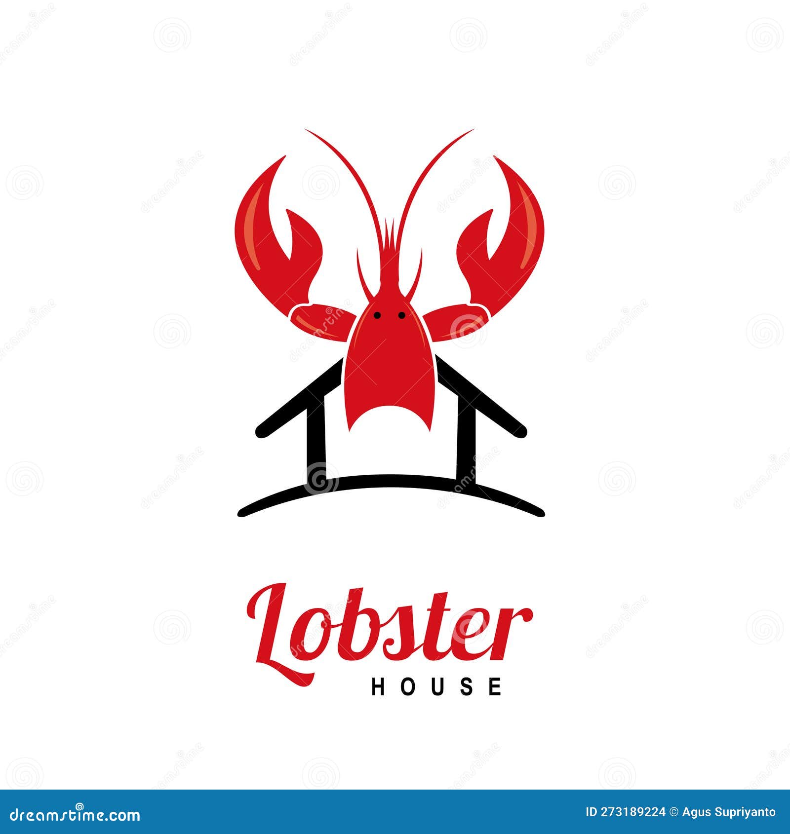 Lobster House Logo Combination Illustration Vector Flat Design Stock ...