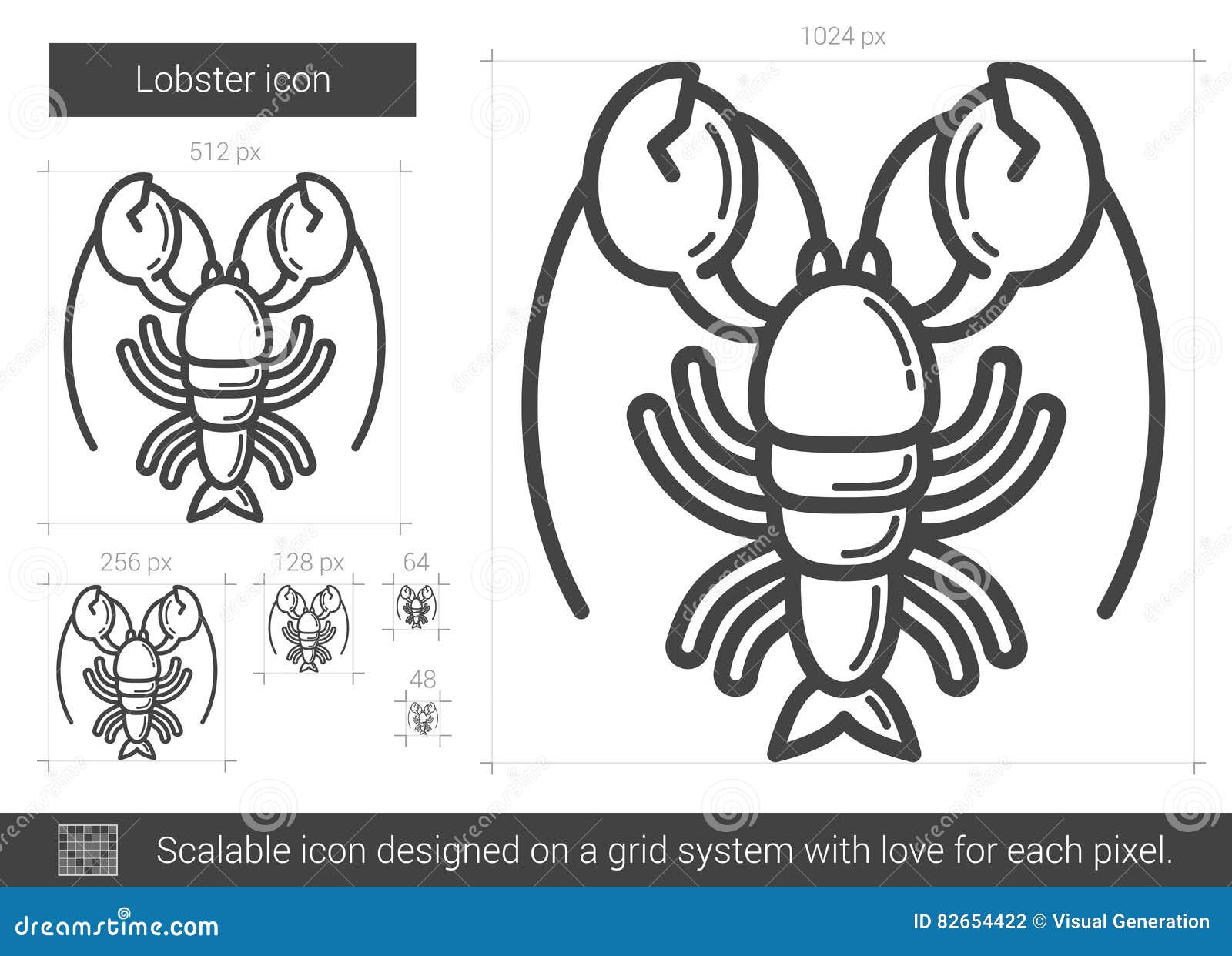 Lobster Line Art Design For Coloring Book, Logo, T Shirt Design, Tattoo ...