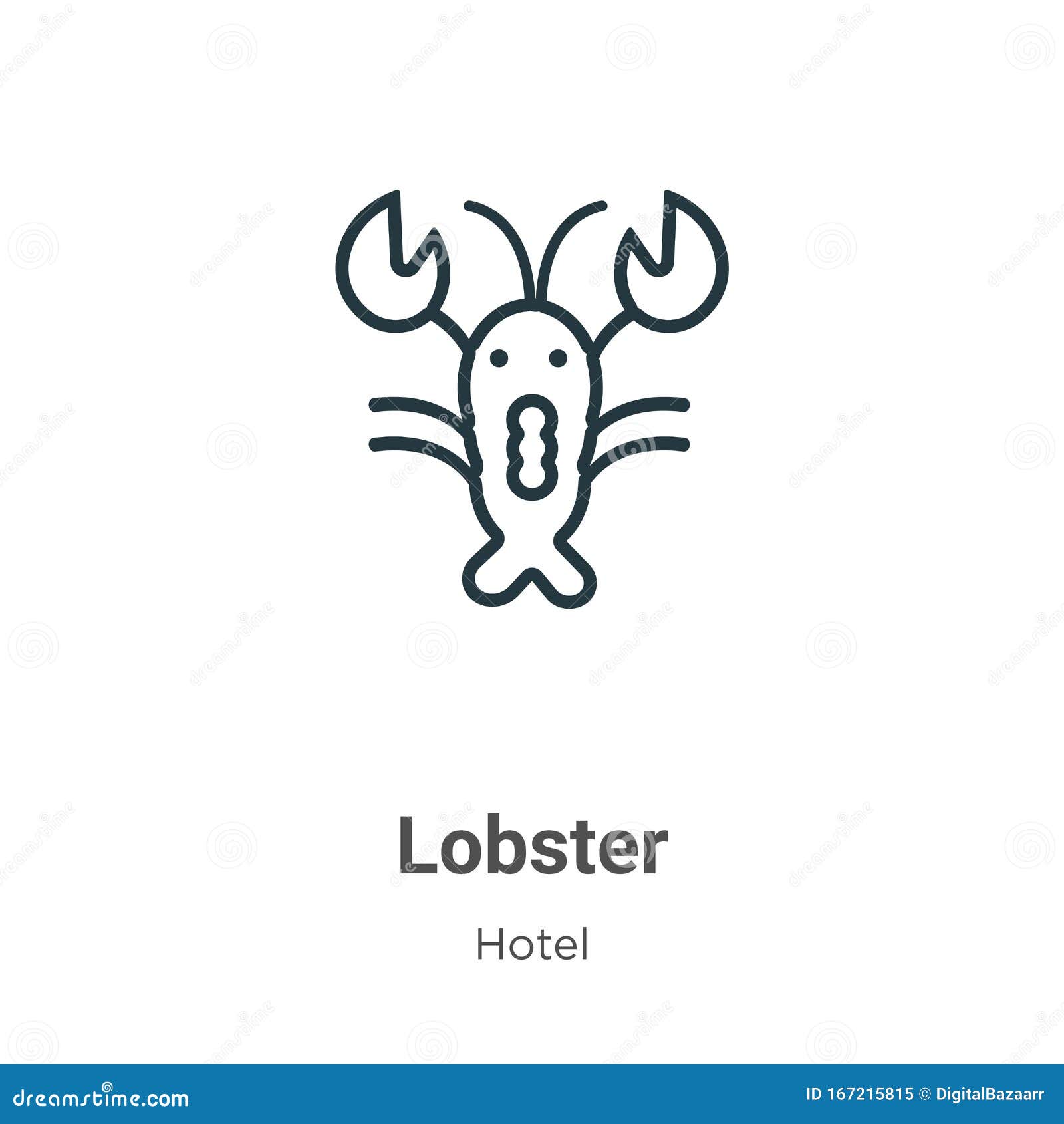 Lobster Outline Vector Icon. Thin Line Black Lobster Icon, Flat Vector ...