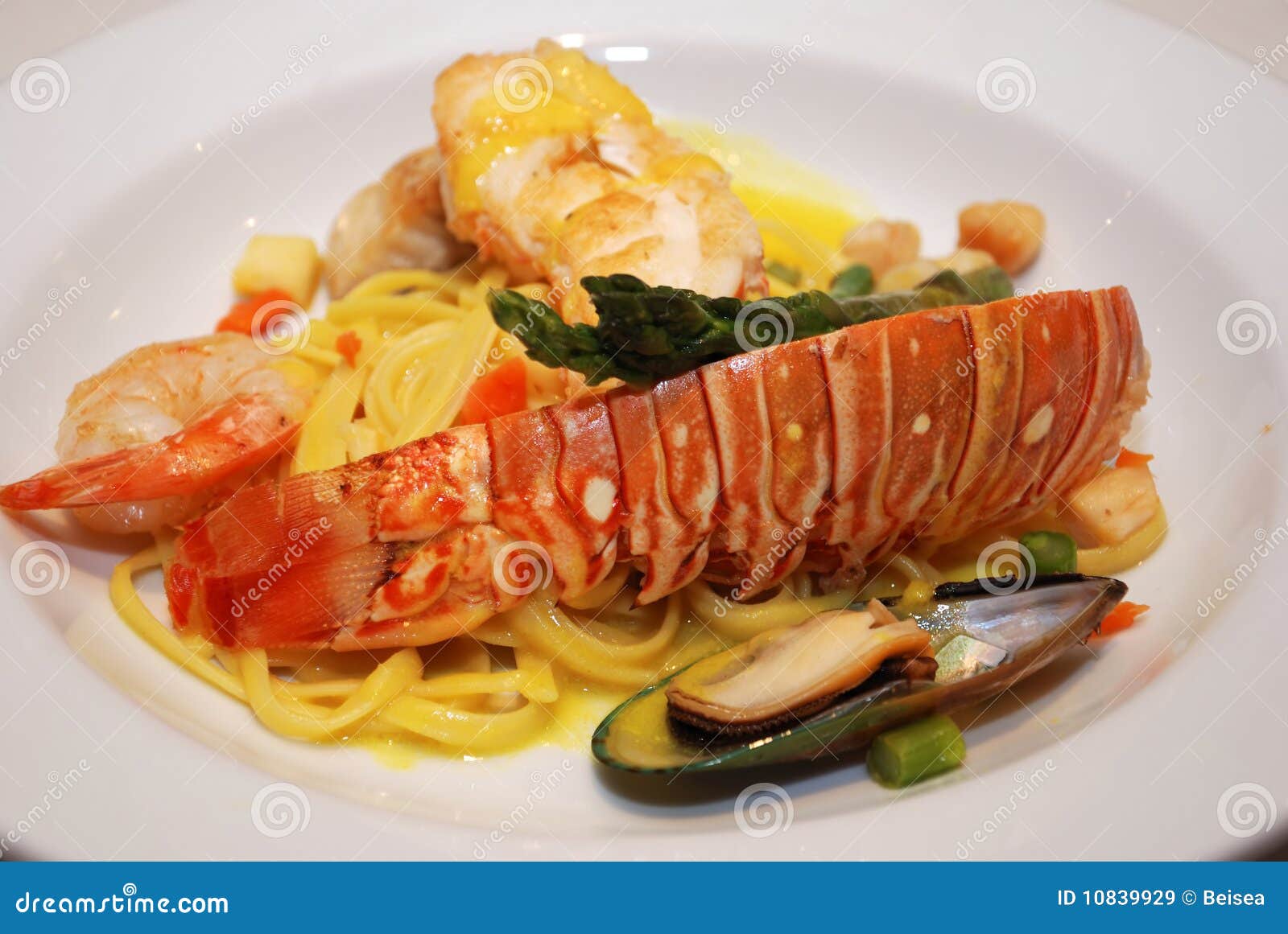 Lobster Paster stock image. Image of plate, mussels, seafood - 10839929