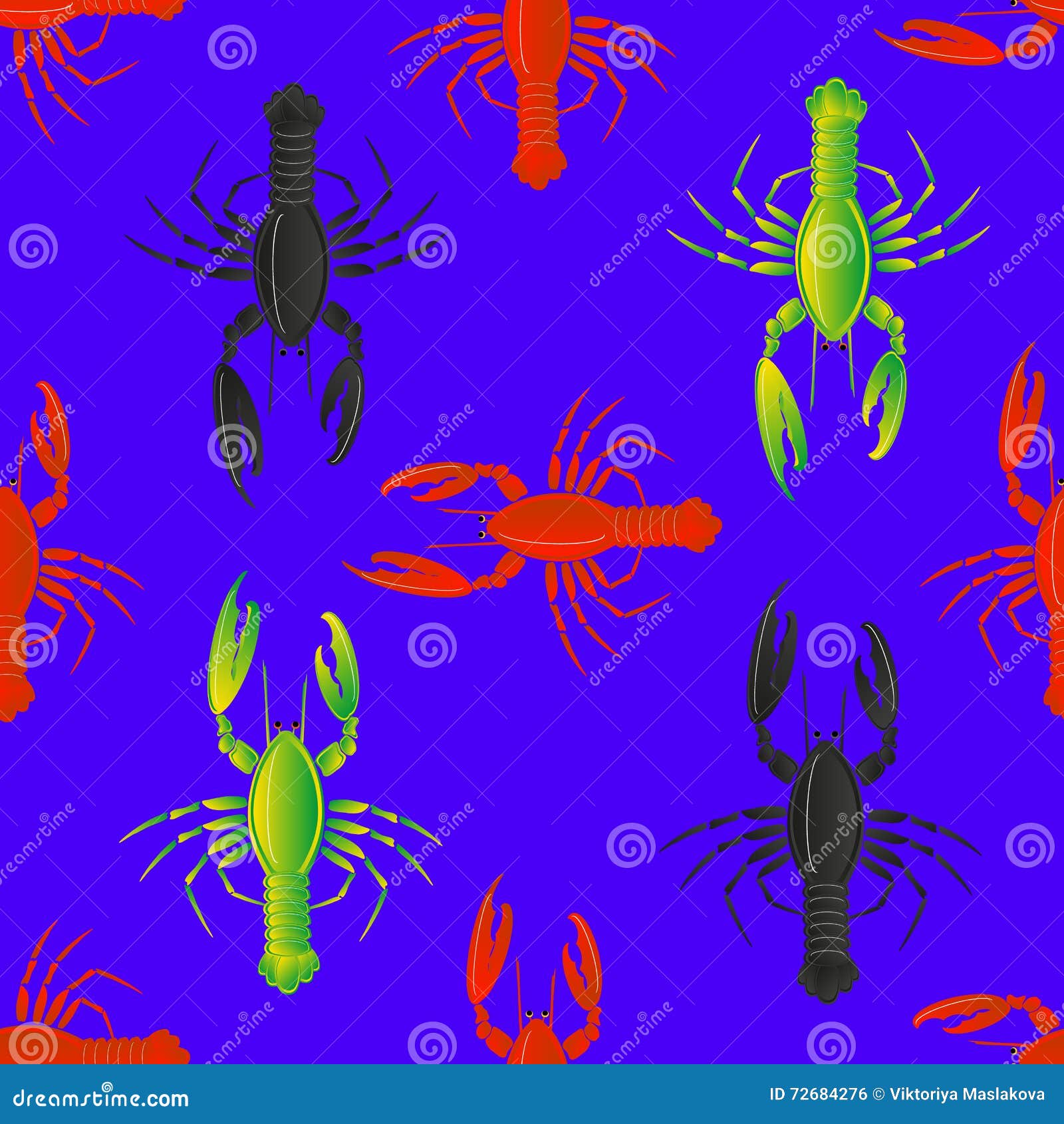 Lobster pattern stock vector. Illustration of cancer - 72684276