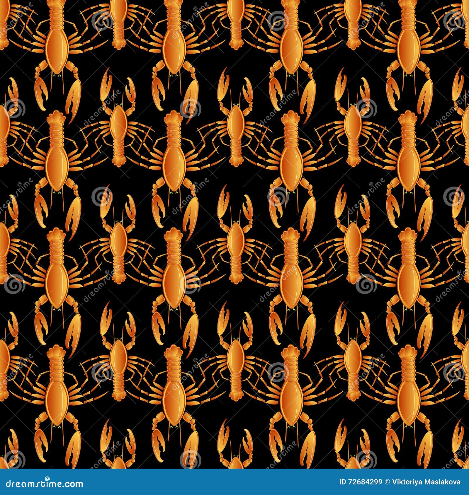 Lobster pattern stock vector. Illustration of artwork - 72684299
