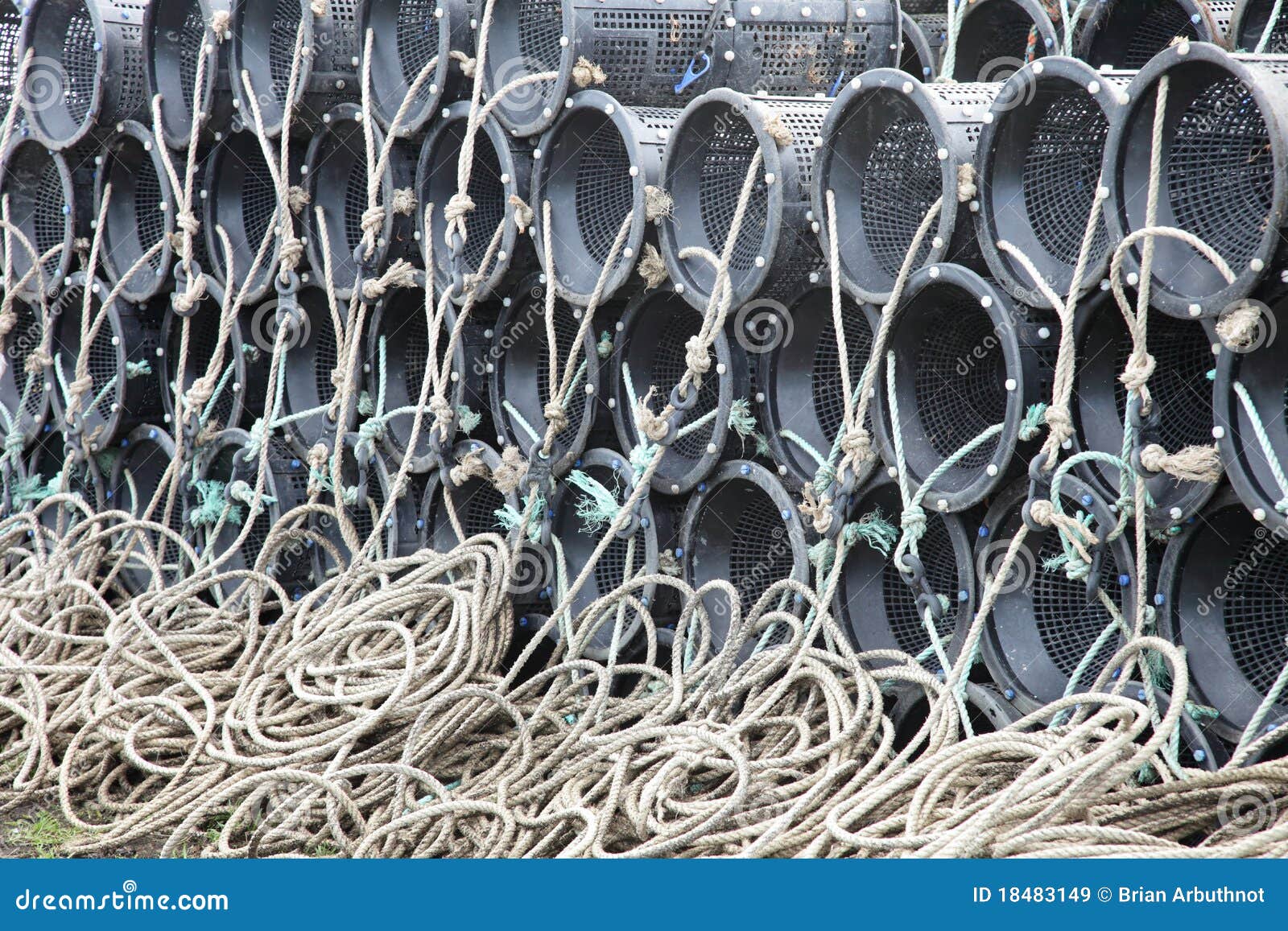 Lobster pots. stock image. Image of rope, pots, trap - 18483149