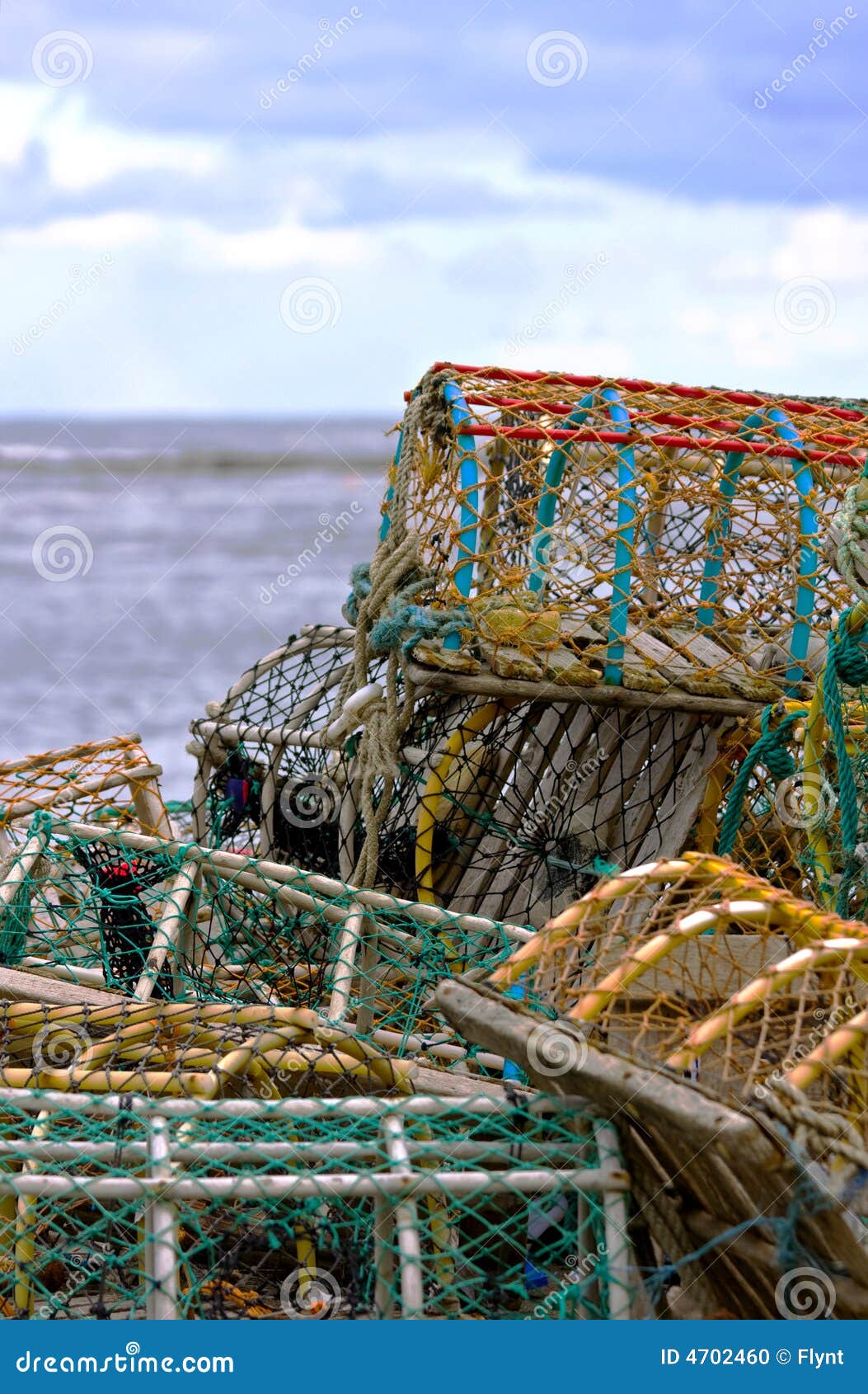 Lobster Pots And Ropes In The Lime Kilns Beadnell Bay, Northumberland ...