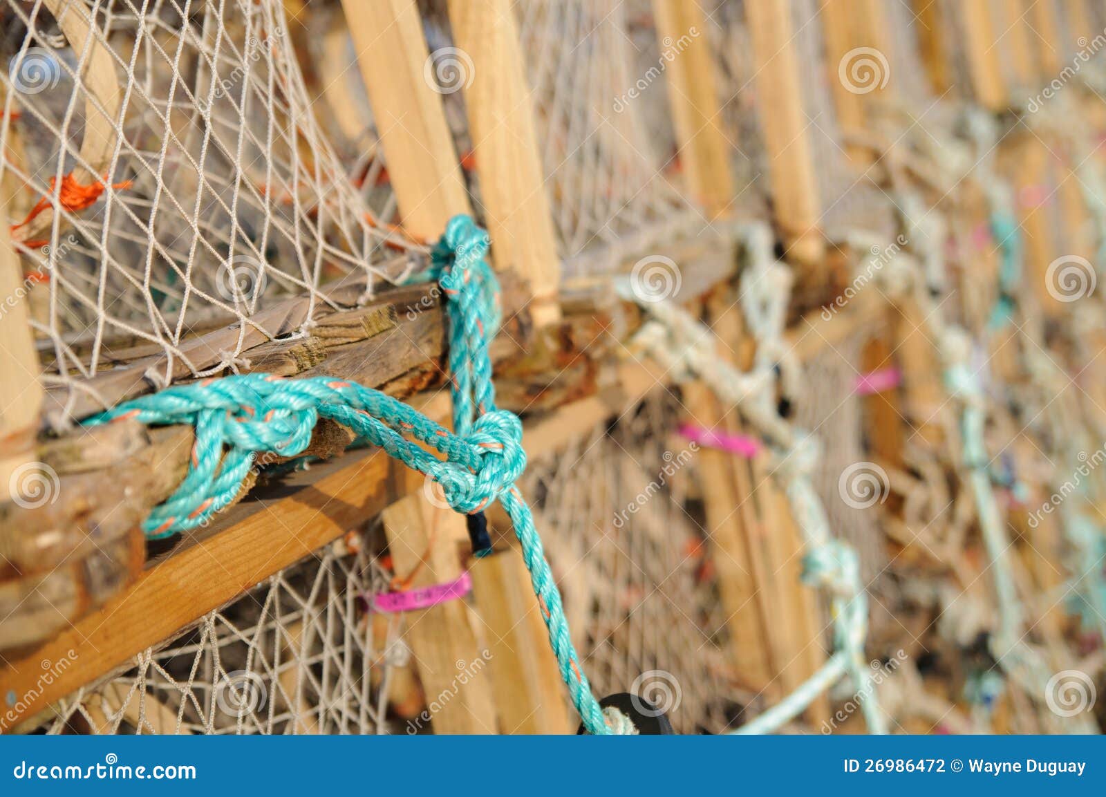 Lobster Pots And Ropes In The Lime Kilns Beadnell Bay, Northumberland ...