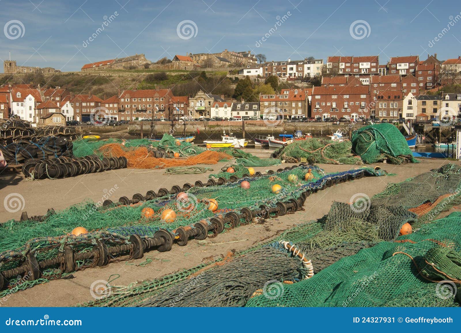 Lobster Pots and Fishing Nets, Whitby. Stock Image - Image of coastal ...
