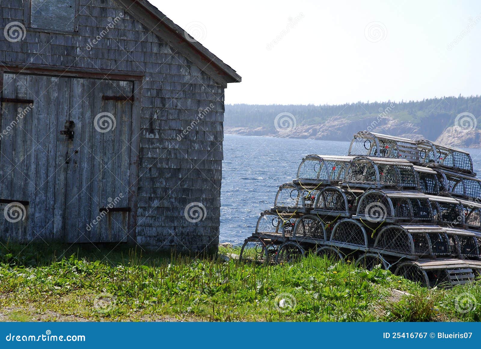 Lobster Pots Stack and Shack Stock Image - Image of outdoor, wooden ...