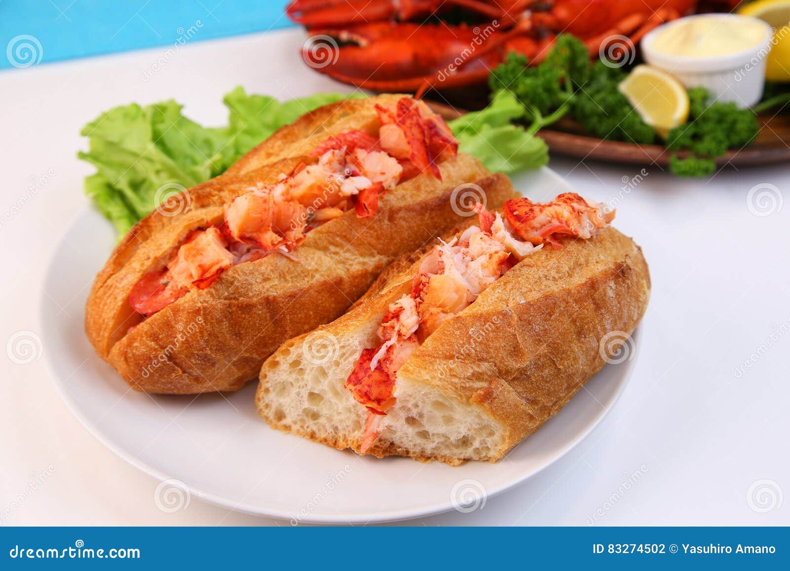 Lobster roll stock photo. Image of lobster, background - 83274502