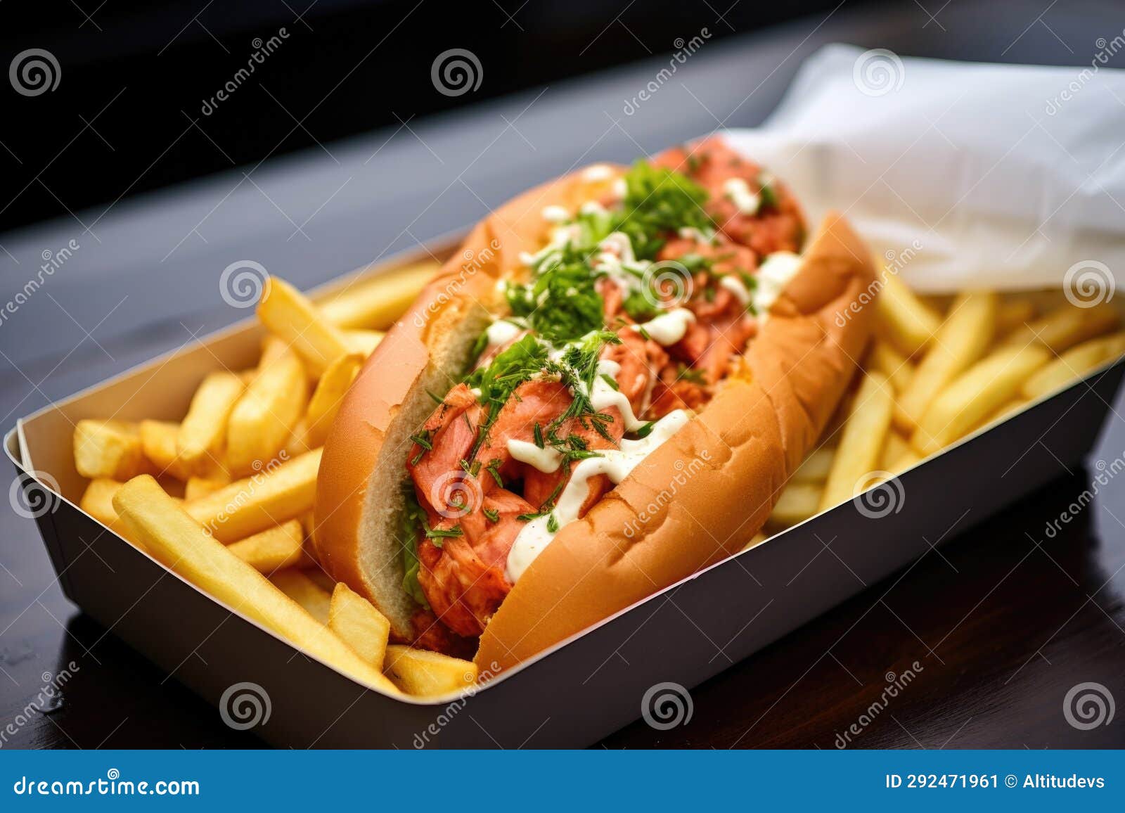 Lobster Roll in a Takeaway Box Stock Image - Image of takeaway, roll ...