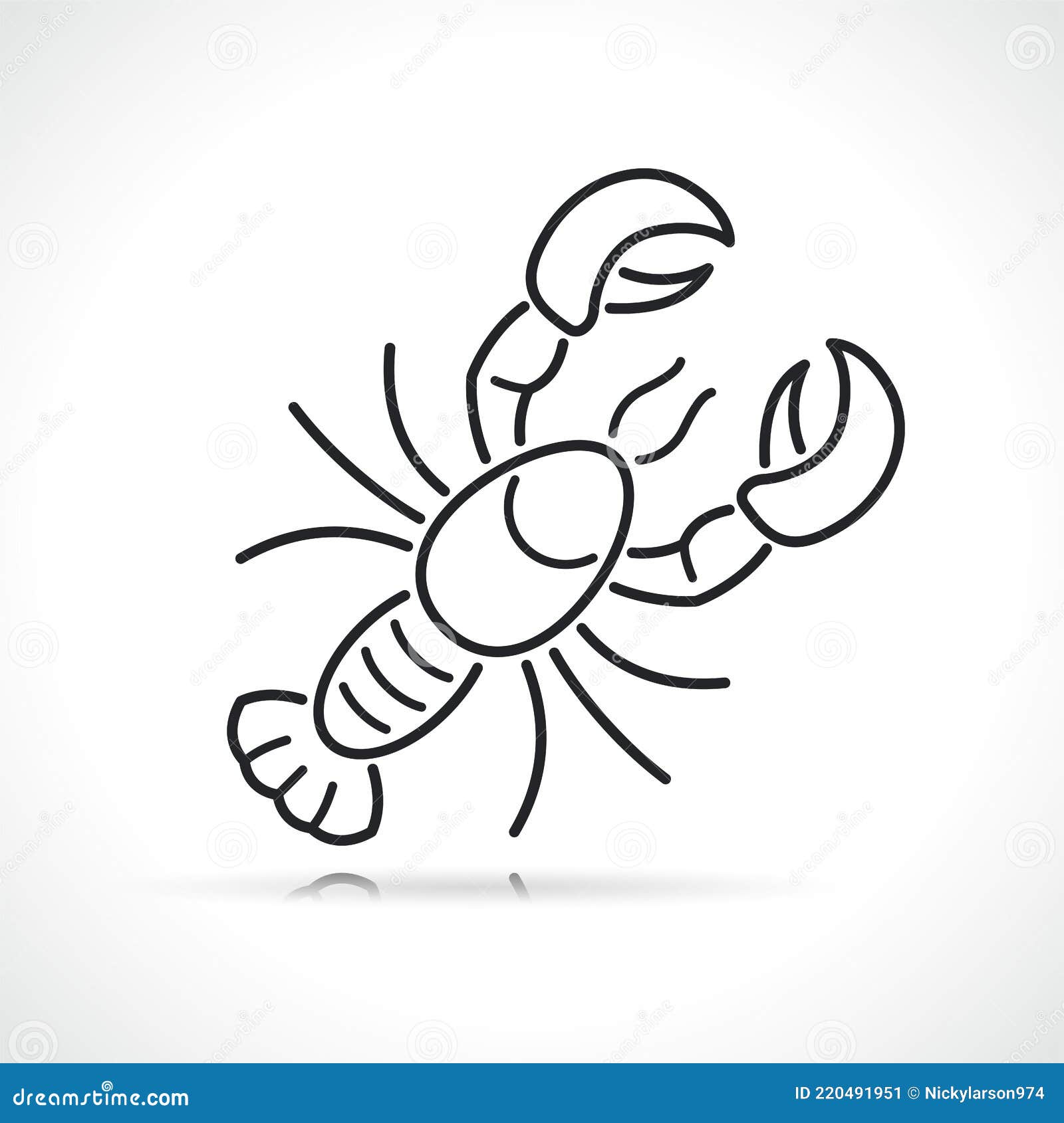 Lobster or Seafood Line Illustration Stock Vector - Illustration of ...