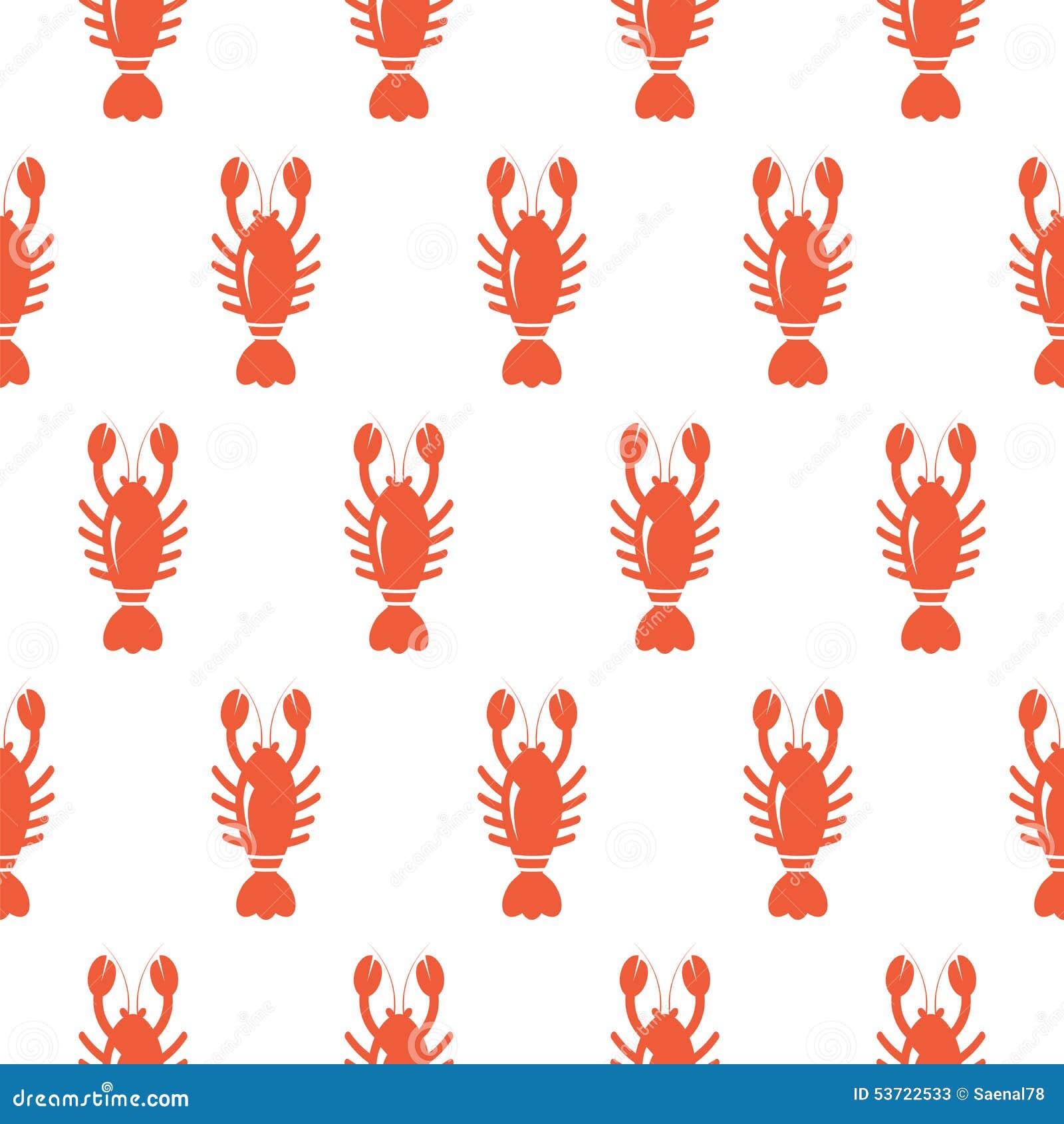 Red Lobster Seamless Print. Vector Template For Textile, Fabric ...