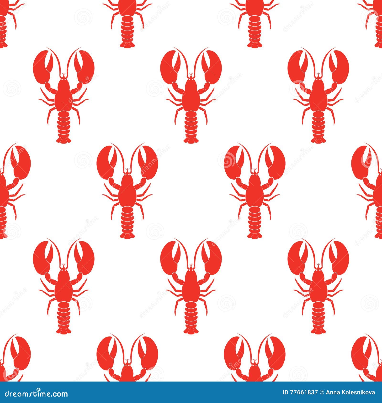 Lobster Seamless Pattern. Vector Illustration Stock Illustration ...