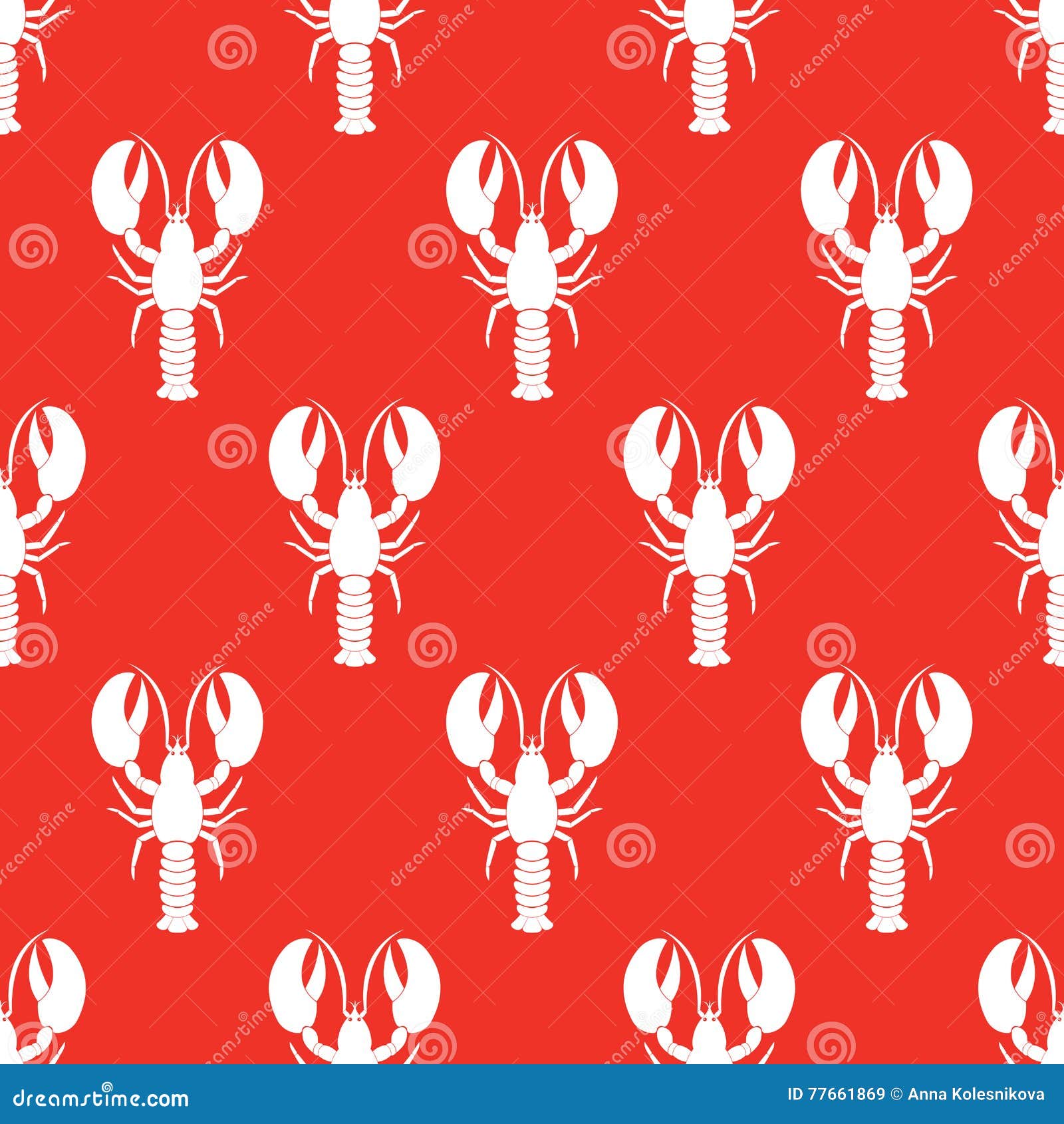 Lobster Seamless Pattern. Vector Illustration Stock Illustration ...