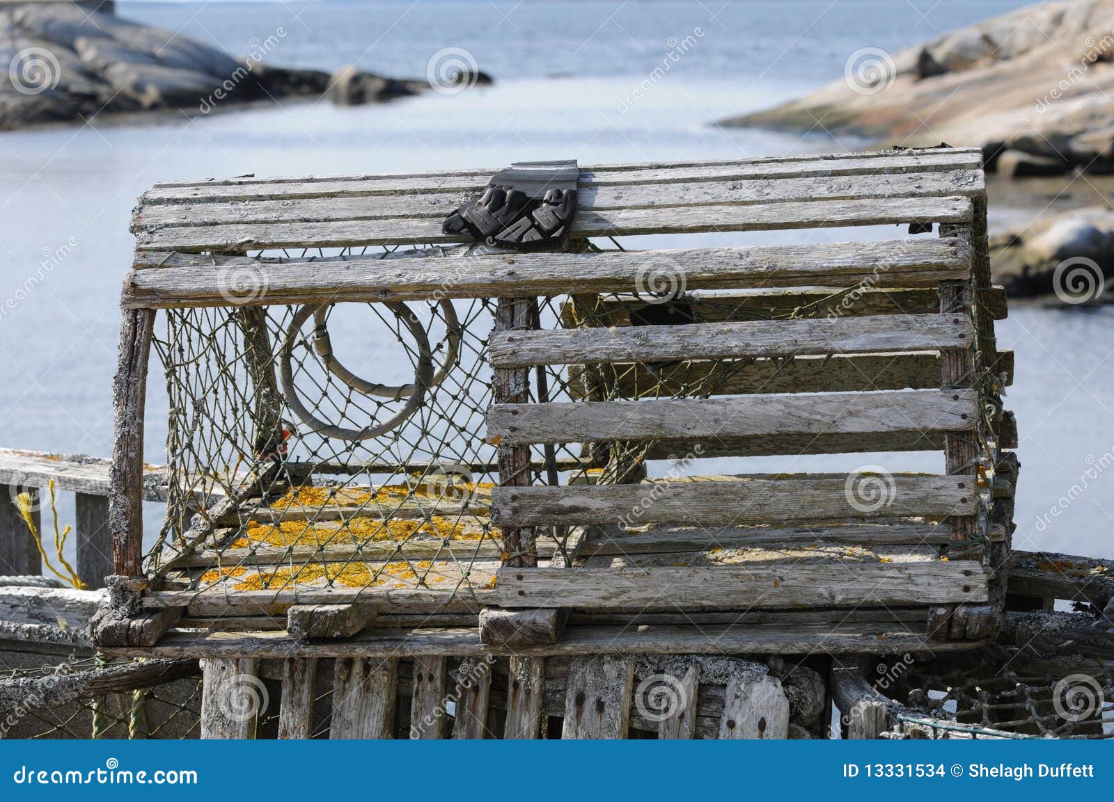 Lobster trap stock photo. Image of harbor, atlantic, wooden - 13331534