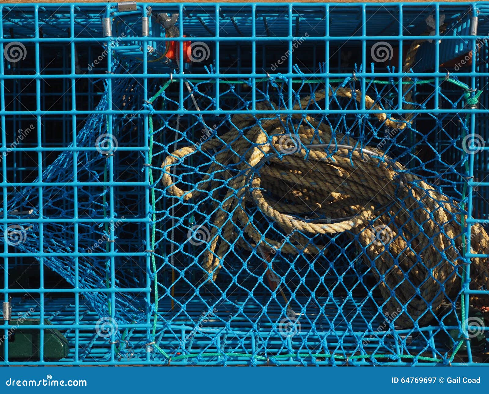 Lobster Trap Rope stock image. Image of fishing, blue - 64769697
