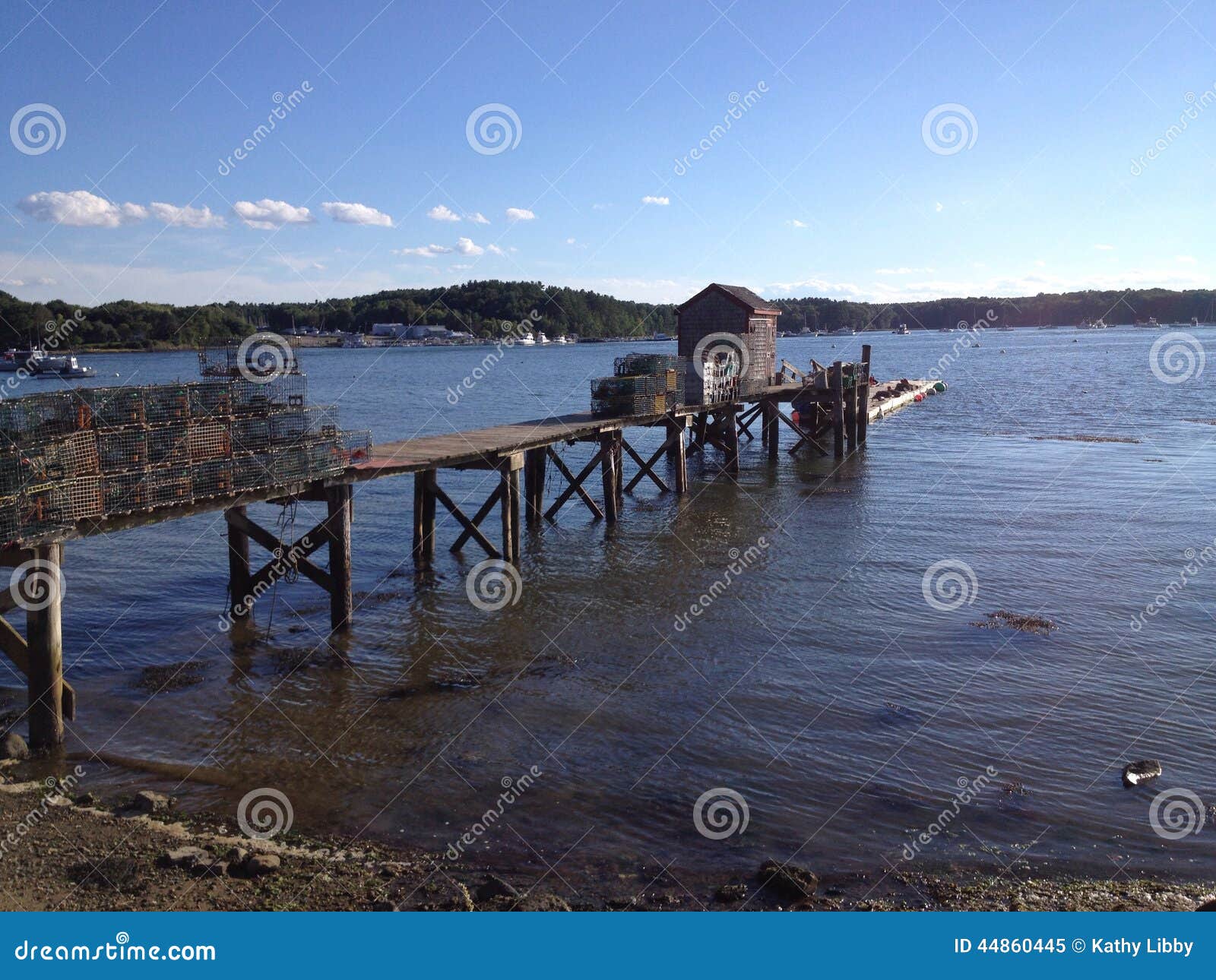 Lobster traps on the dock stock image. Image of blue - 44860445