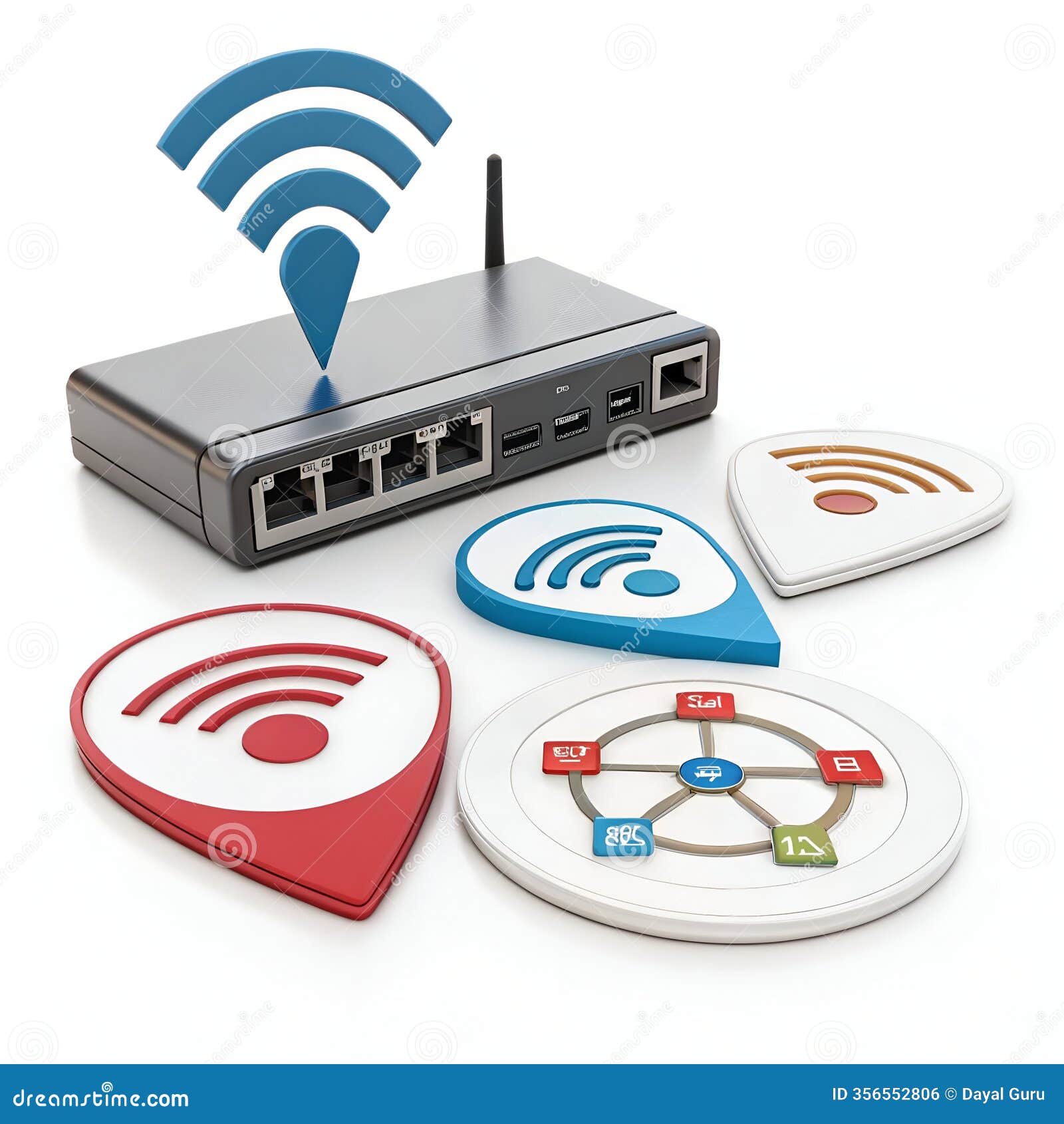 Local Area Connectivity Icon Pack 3D Illustration, Network Symbol ...