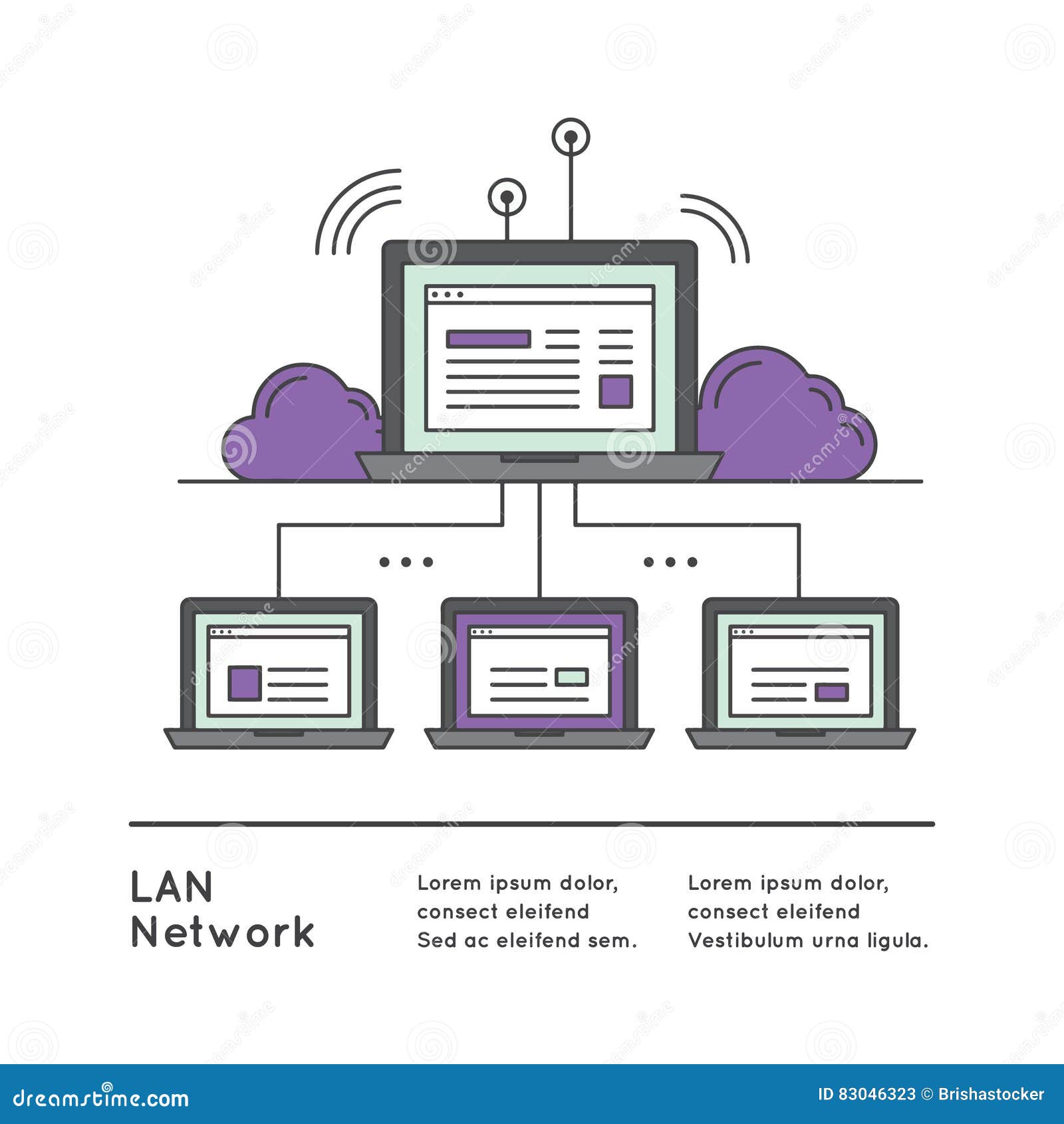 Local Area Network LAN with Network Equipment Stock Illustration ... Local Area Network LAN with Network Equipment Stock Illustration ...